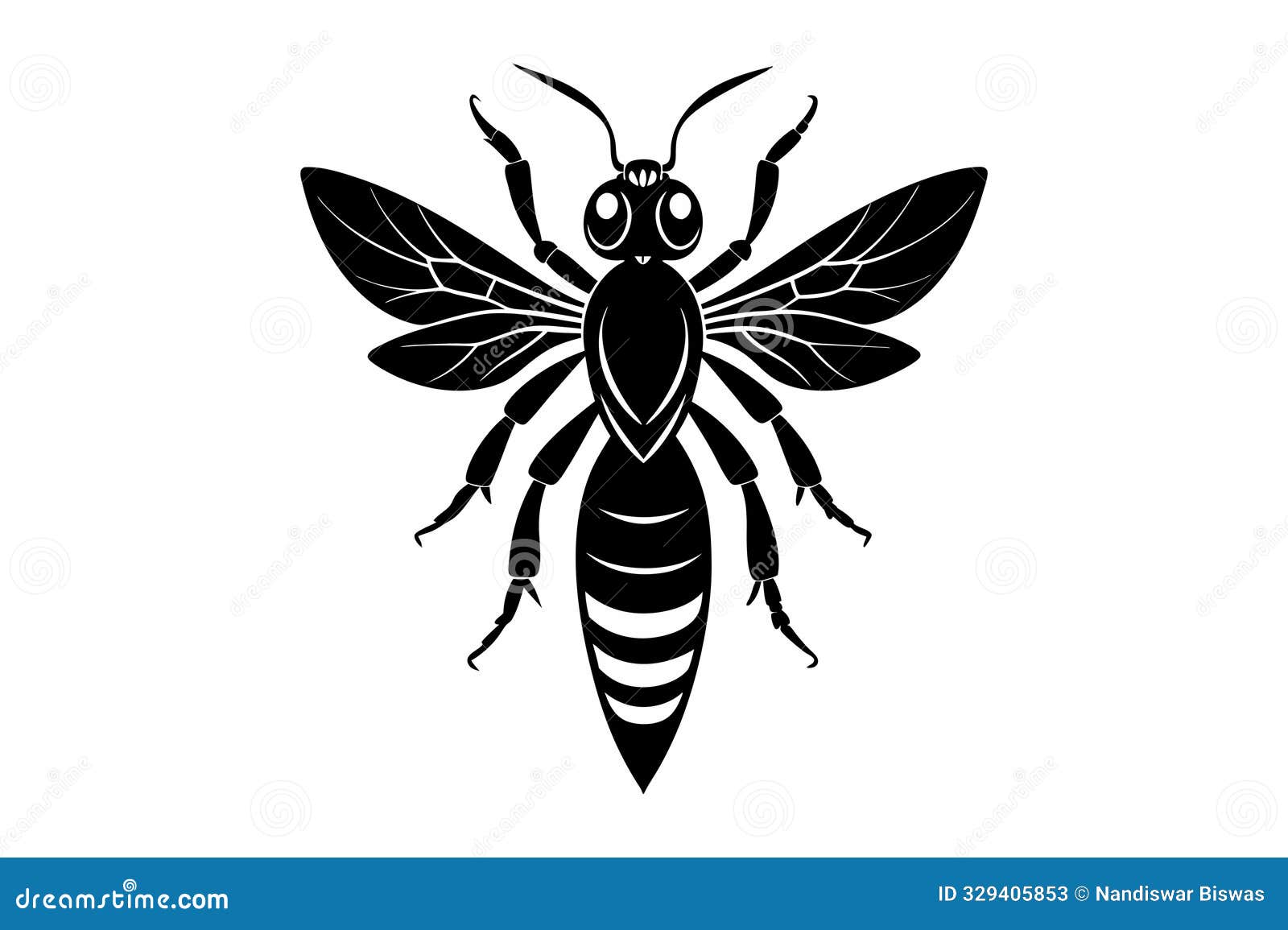 Striking Wasp Vector Silhouettes , Wasp Vector Stock Illustration ...