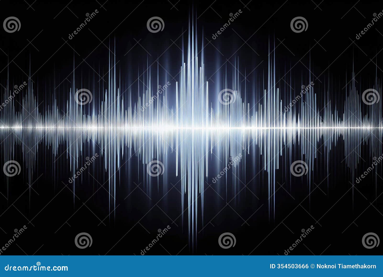 Striking White Waveform on Black a Modern Audio Interface Design ...