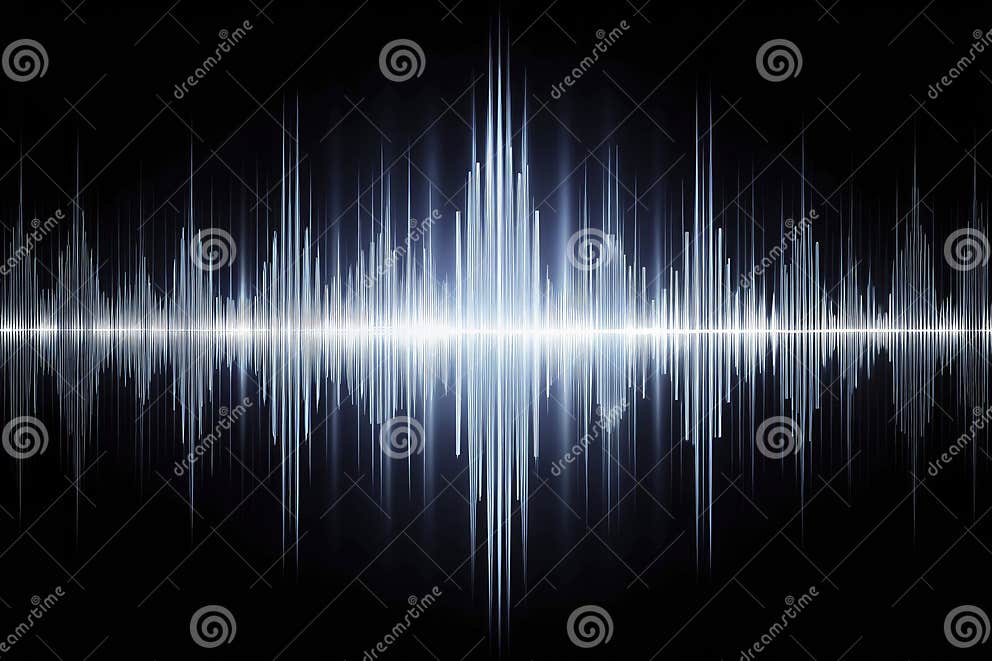 Striking White Waveform on Black a Modern Audio Interface Design ...