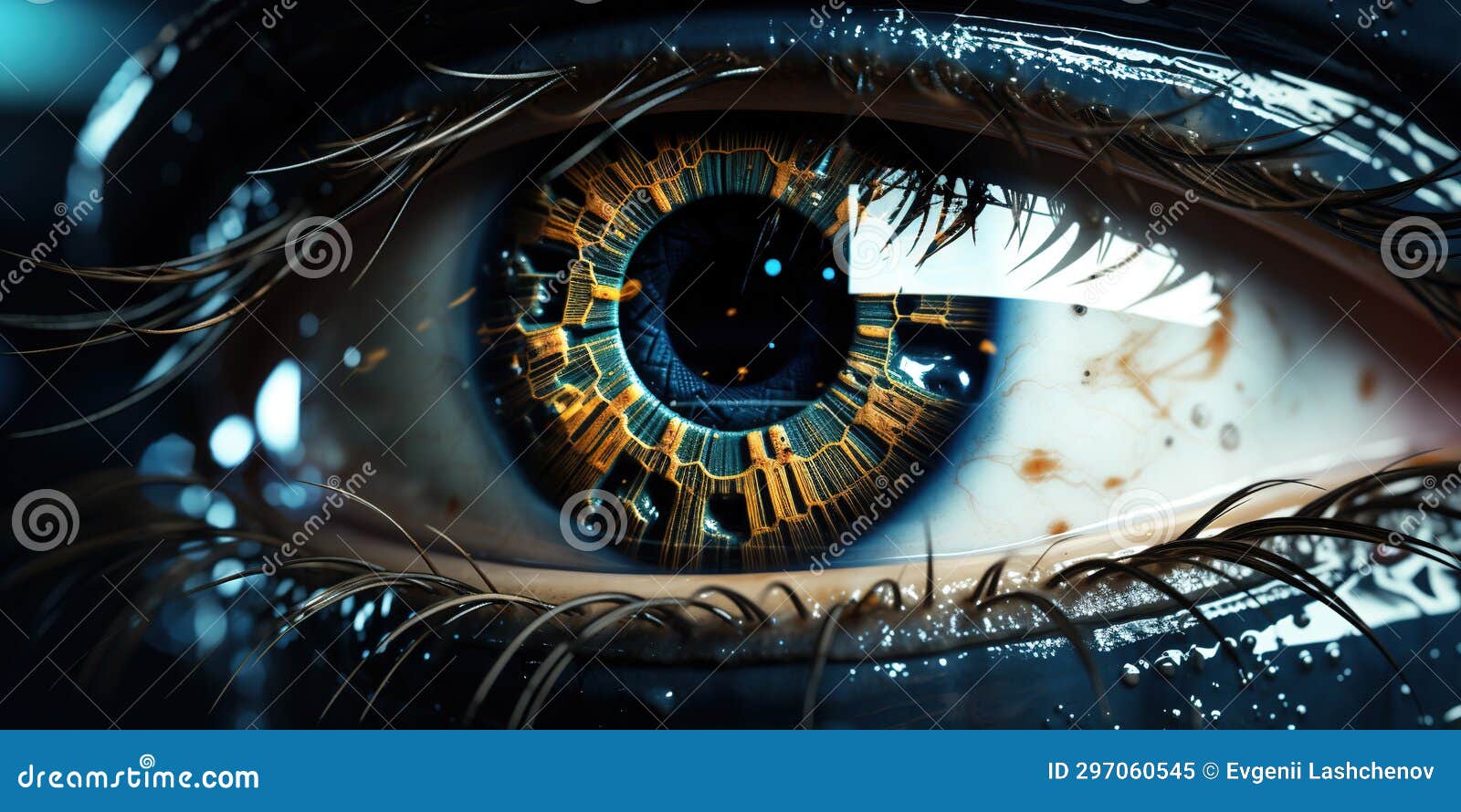 Eye of the Future: Intricate Circuitry Interlaced with Human Vision. AI ...