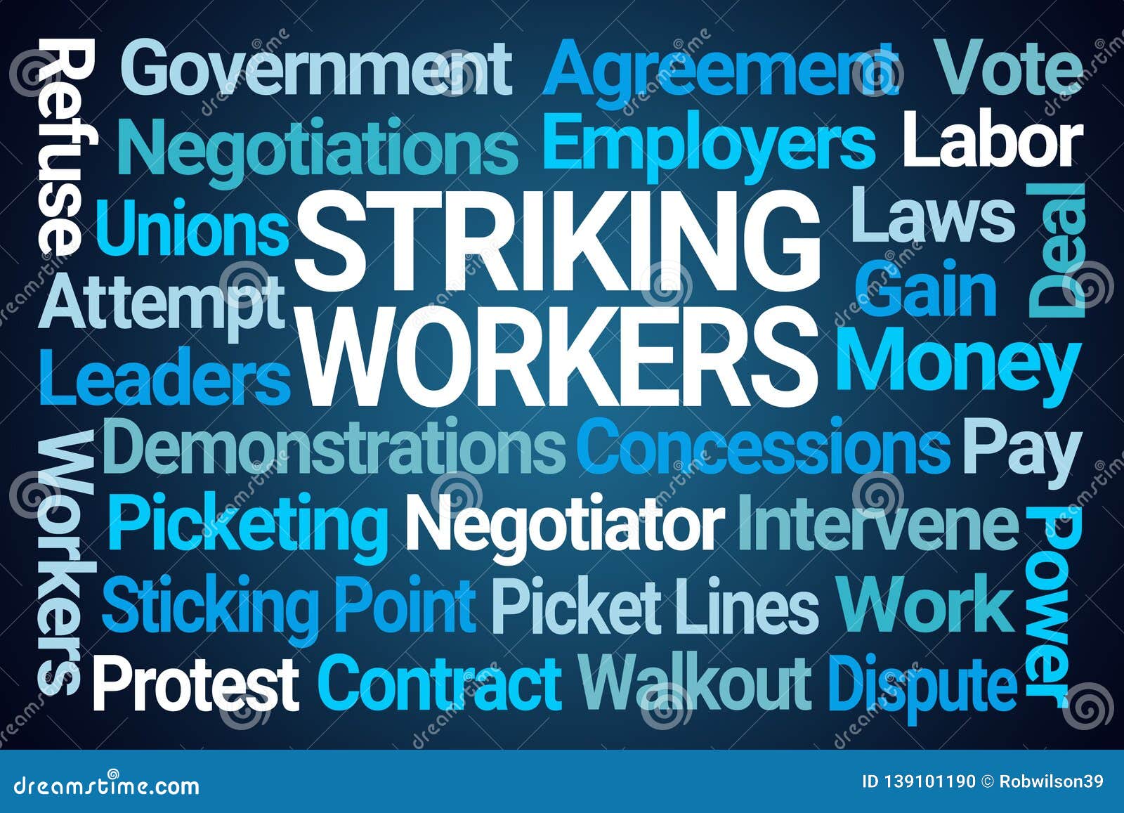 Striking Workers Word Cloud Stock Illustration - Illustration of gain ...
