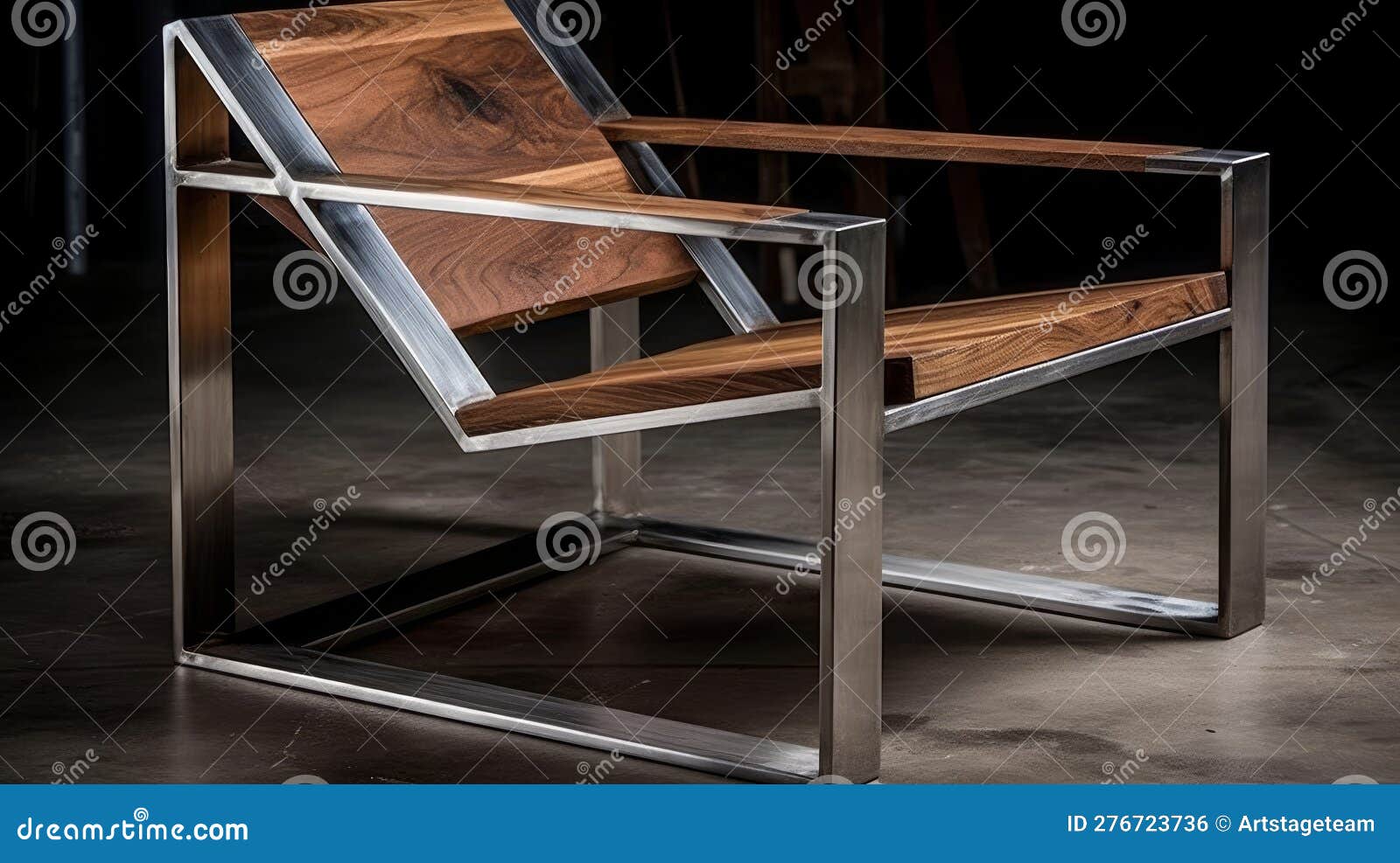 A Strikingly Angular Design Featuring a Blend of Metal and Wood. AI ...