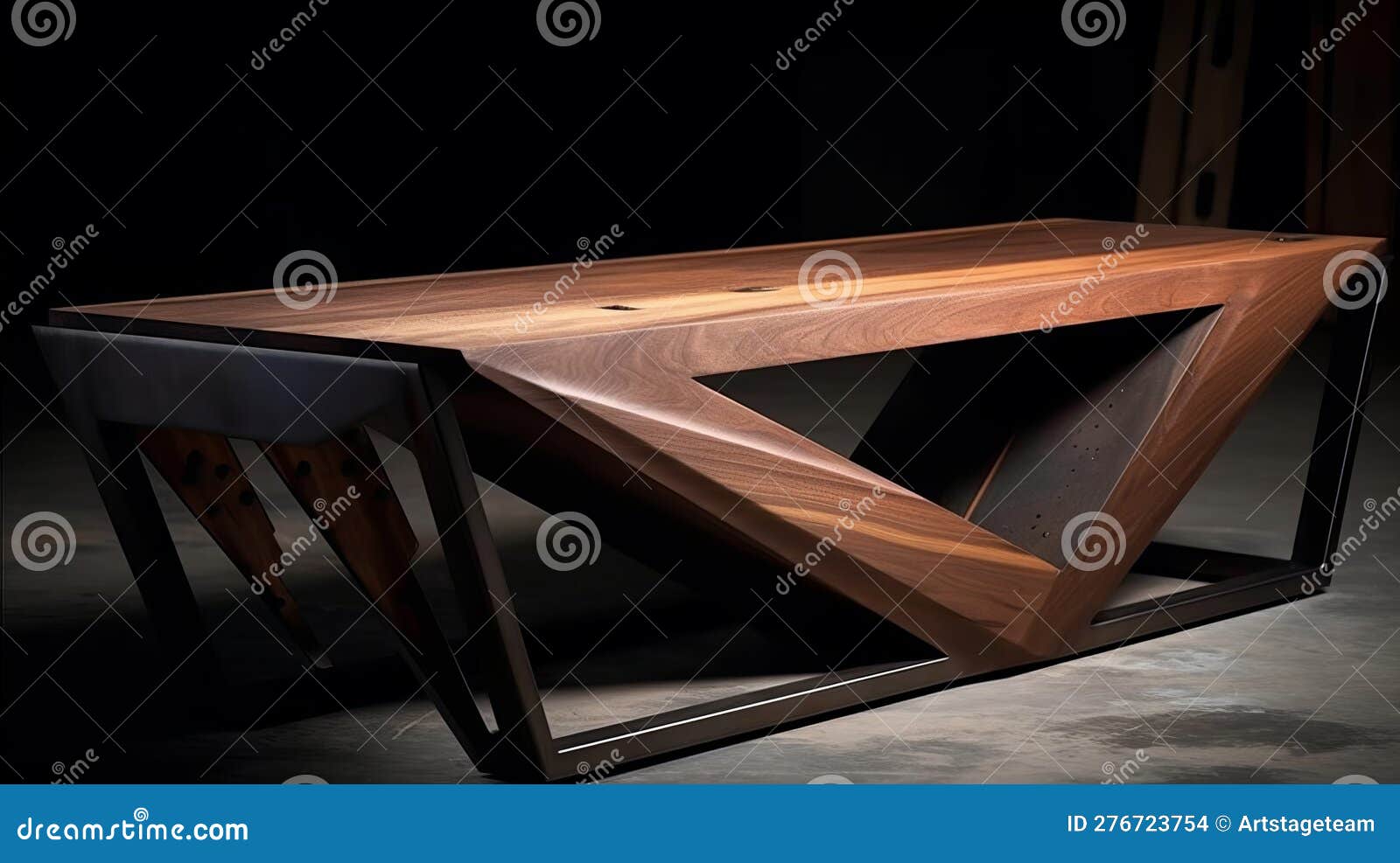 A Strikingly Angular Design Featuring a Blend of Metal and Wood. AI ...