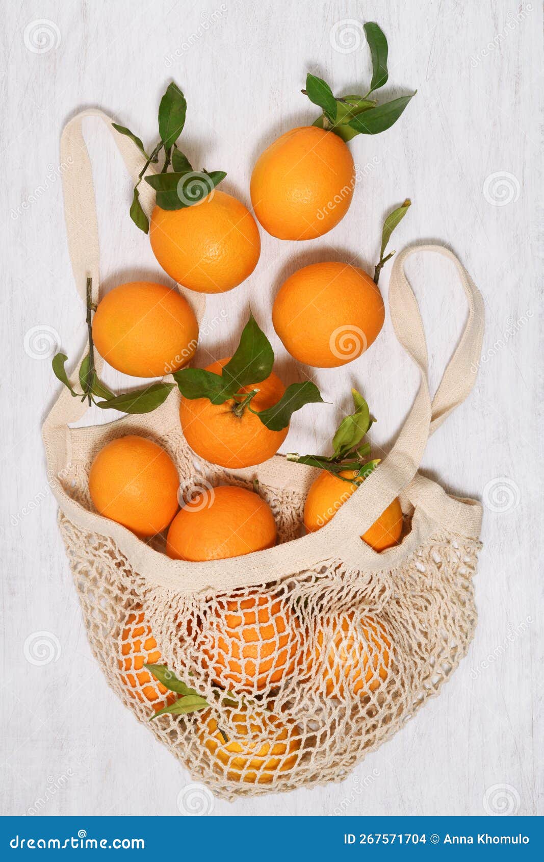 String Bag with Fresh Oranges Stock Photo - Image of healthy ...