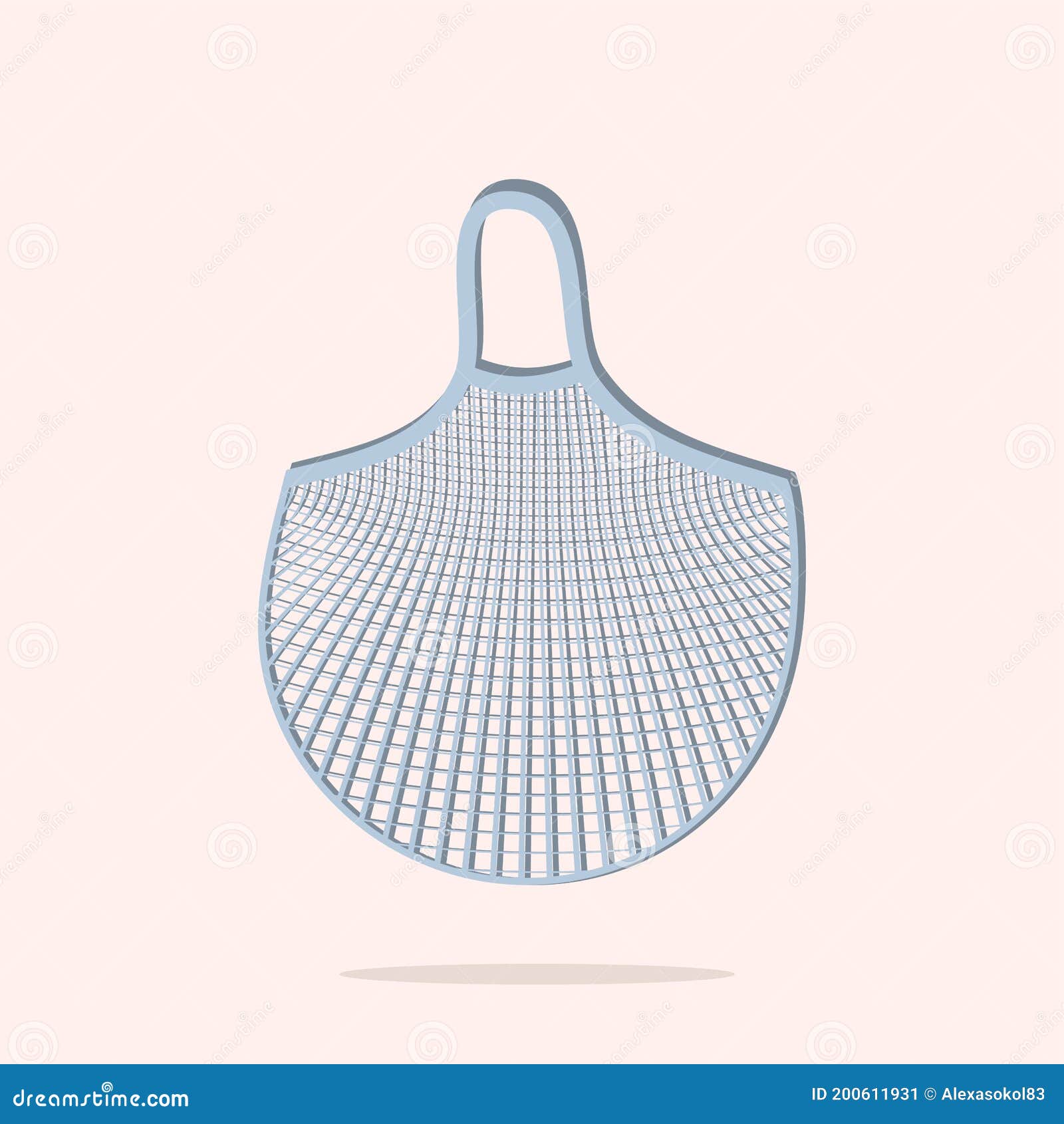 String Bag, Open Netted Bag. Flat Simple Vector Illustration Stock ...