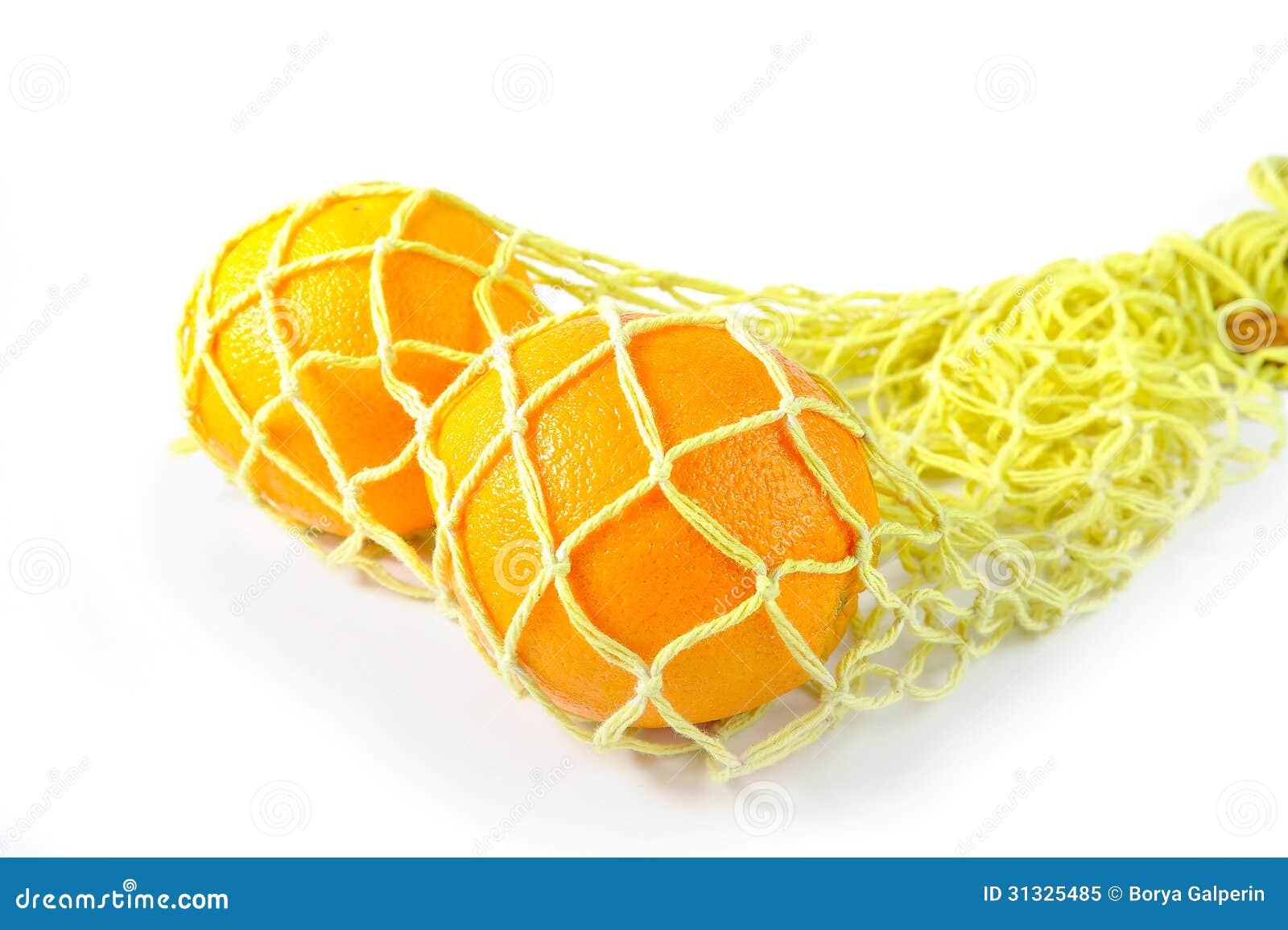String bag with oranges stock image. Image of isolated - 31325485