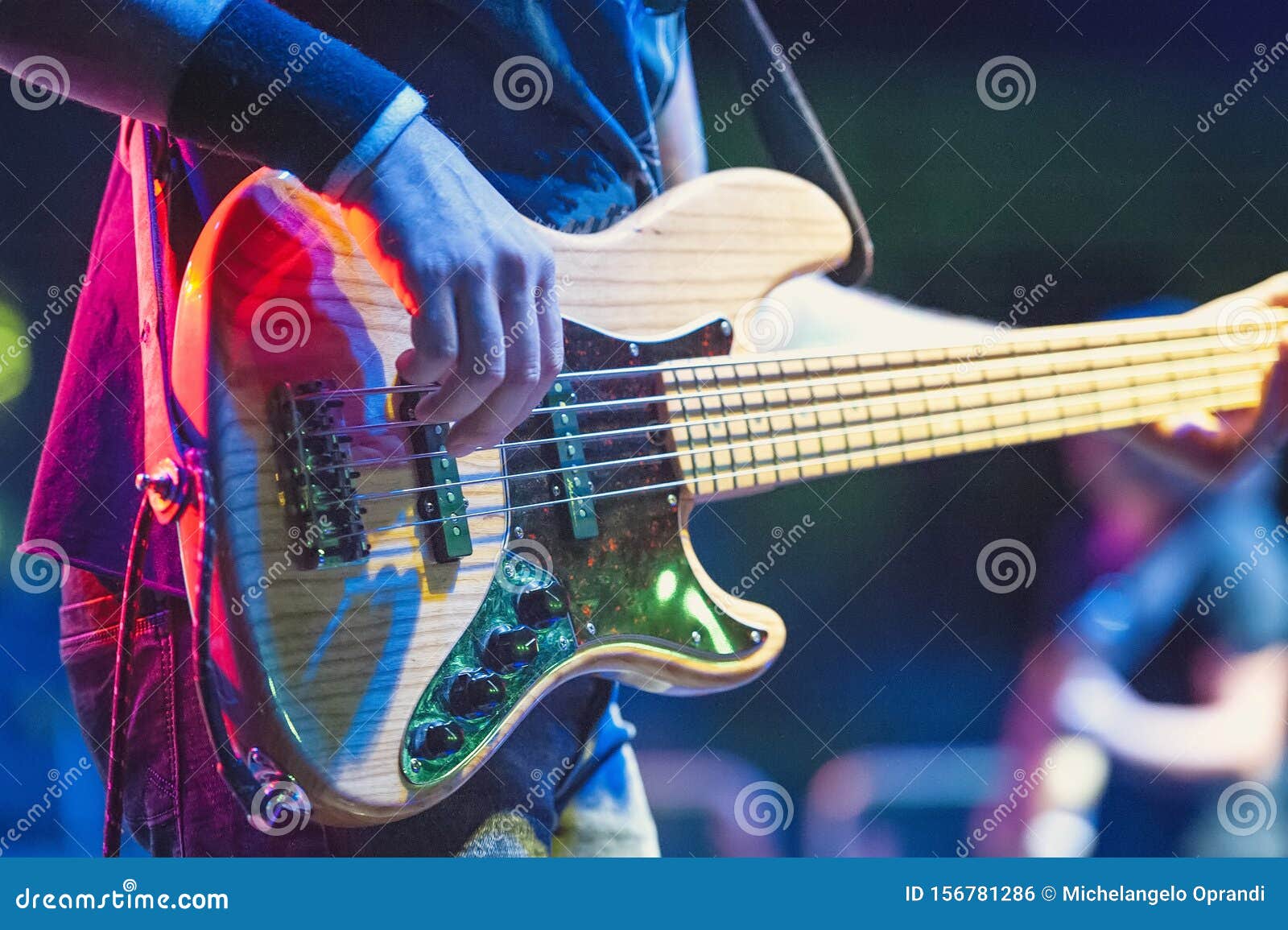 5-string Bass Player during a Live Show Stock Photo - Image of artist ...