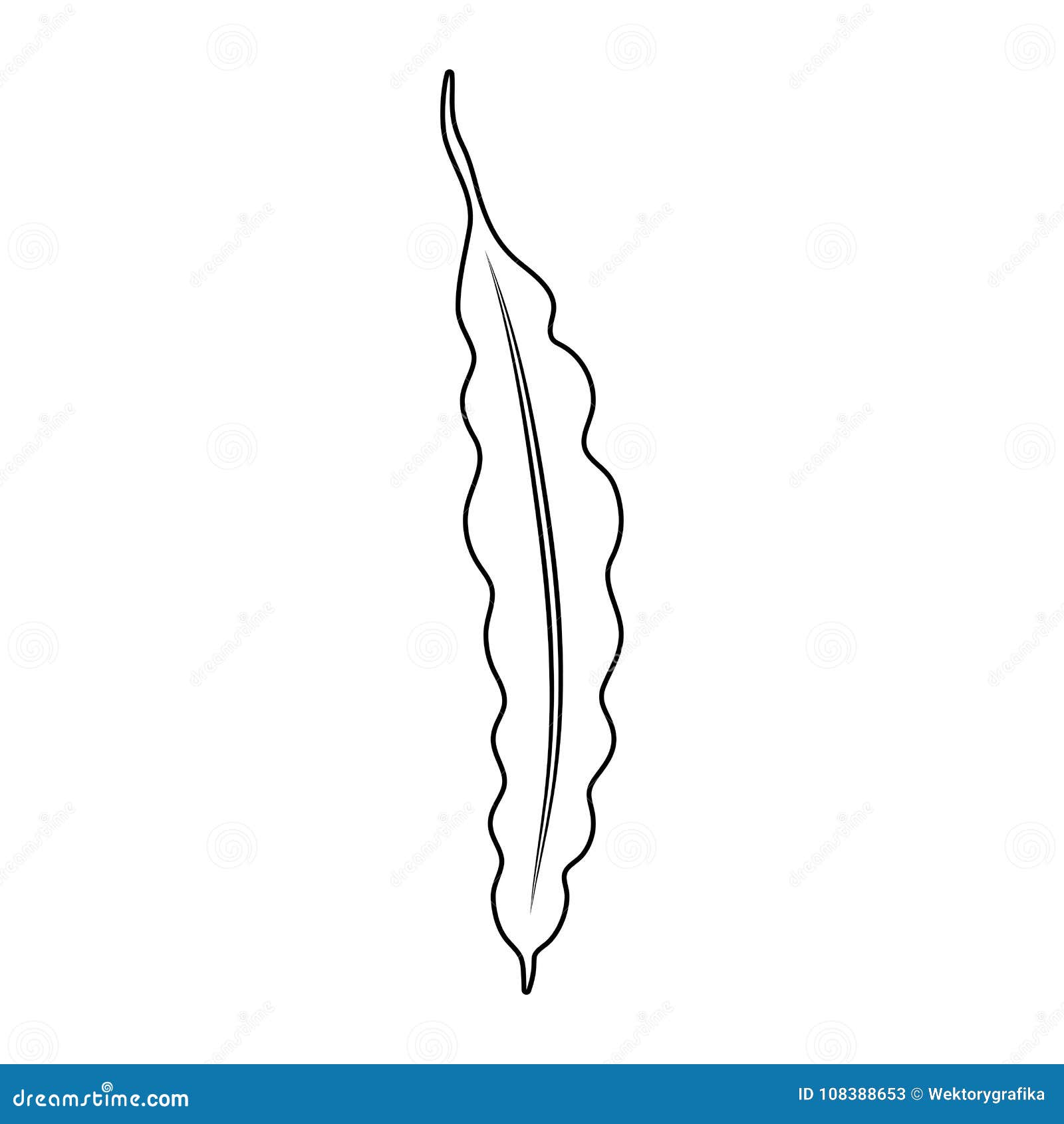 String Bean Icon, Outline Style Cartoon Vector | CartoonDealer.com ...