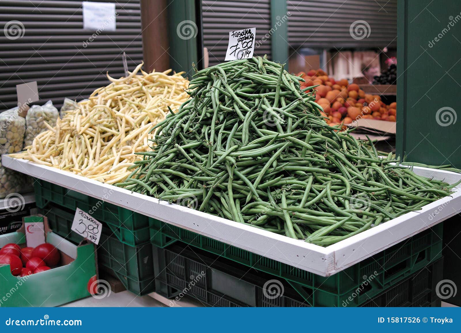 String Beans on the Vegetable Market. Stock Photo - Image of long, food ...