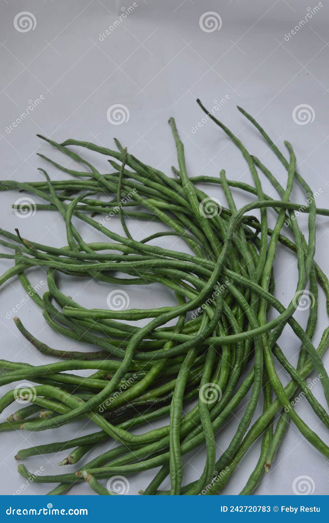 String Beans on a White Background. Stock Image - Image of material ...