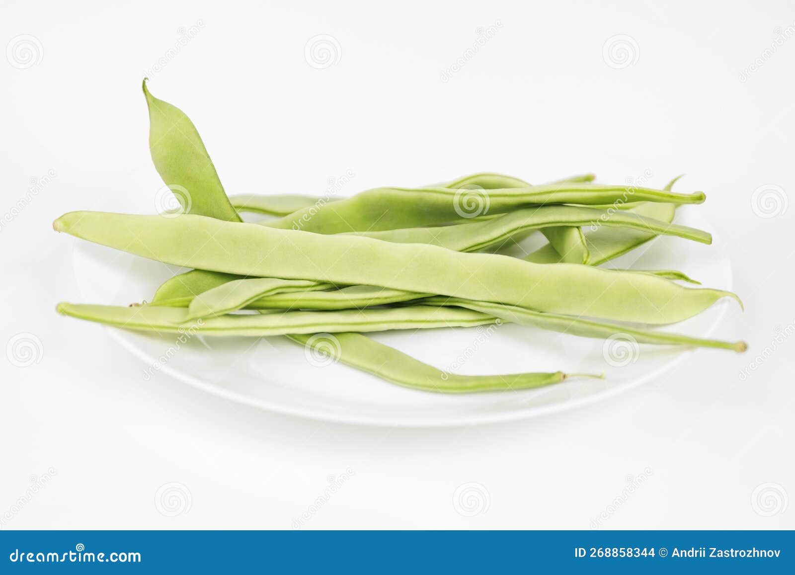 String Beans on a White Plate, Green Vegetables Stock Photo - Image of ...