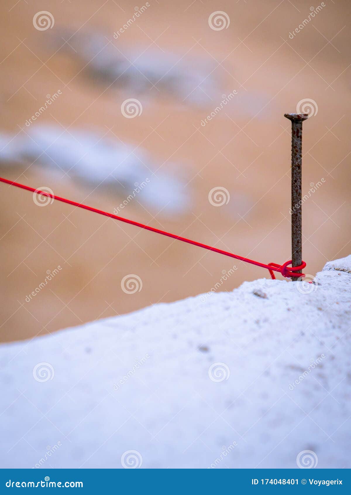 String Used As Level in the Construction of Wall Stock Image - Image of ...