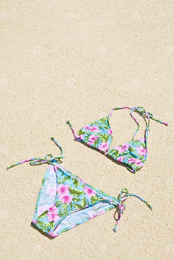 String Bikini on the Beach stock image. Image of textured - 9180927