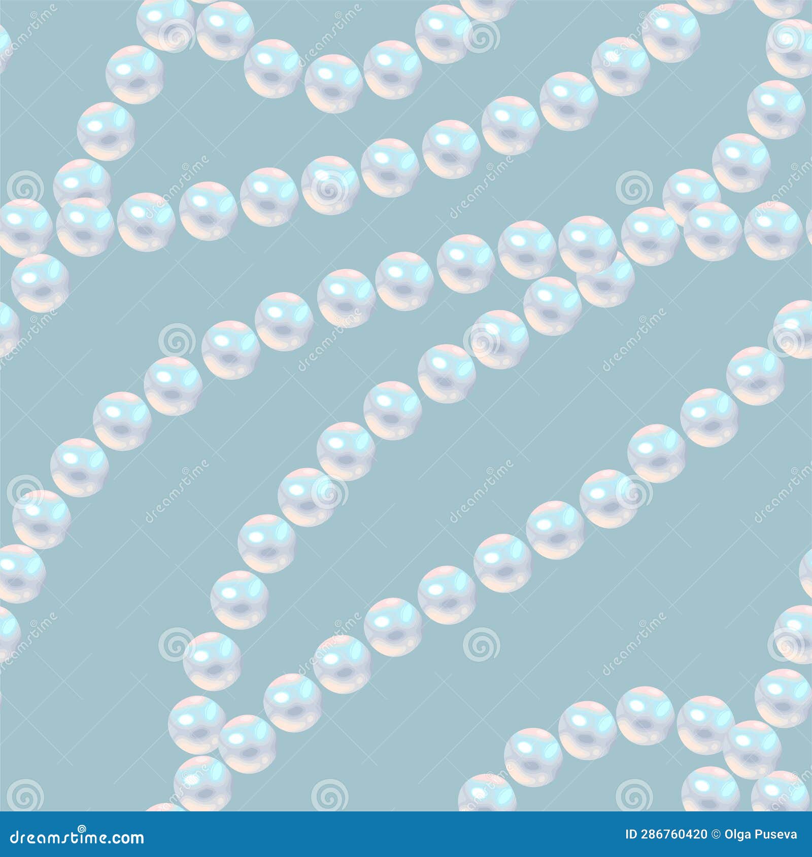 String of Blue Pearls Vector Seamless Pattern Stock Vector ...