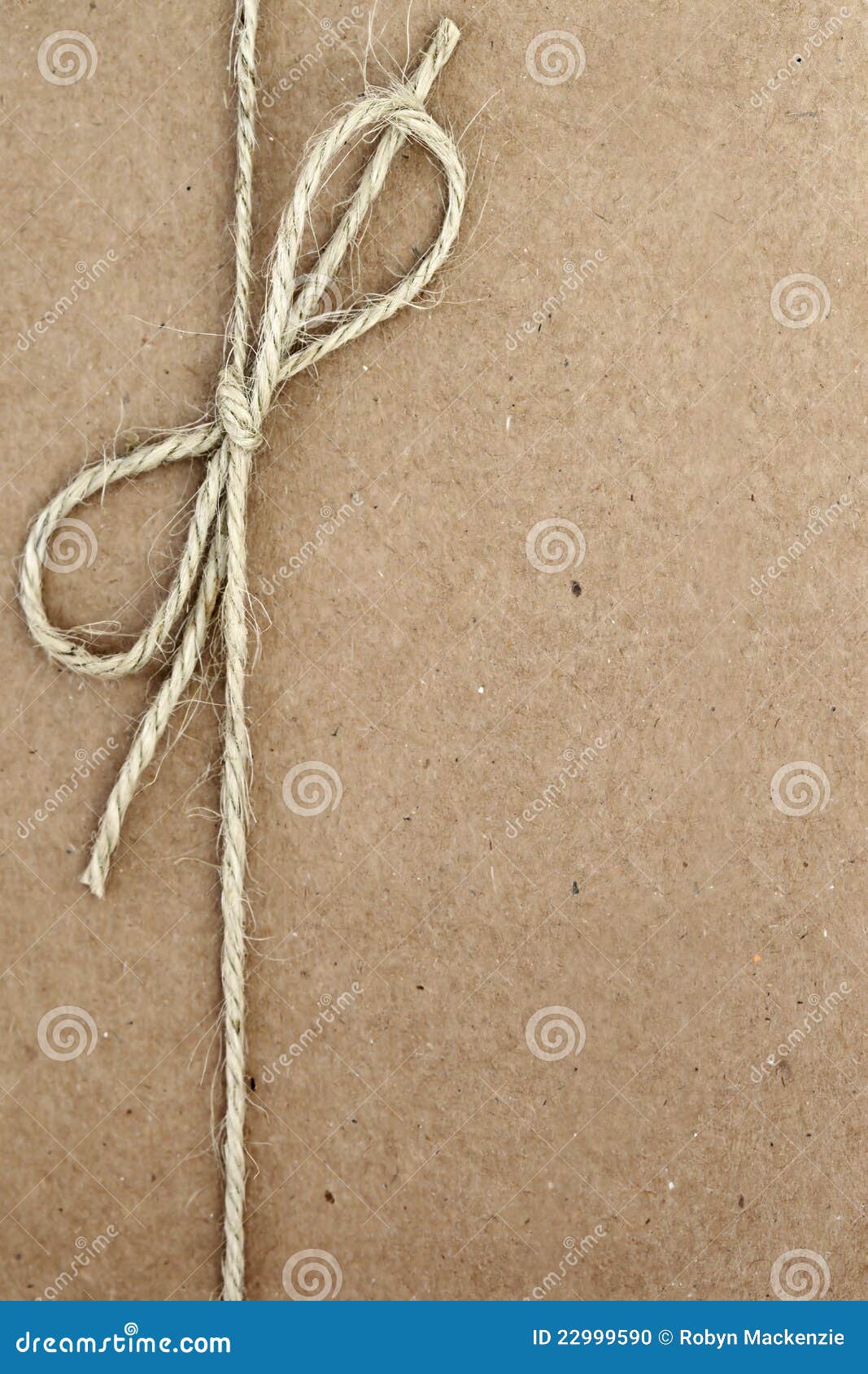 String Bow on Brown Paper stock photo. Image of recycled - 22999590