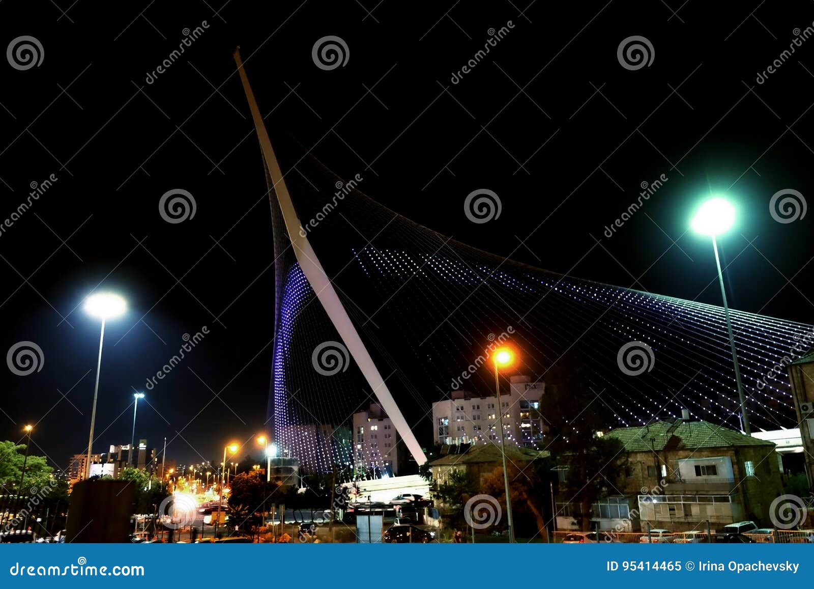 String bridge in Jerusalem editorial image. Image of architect - 95414465