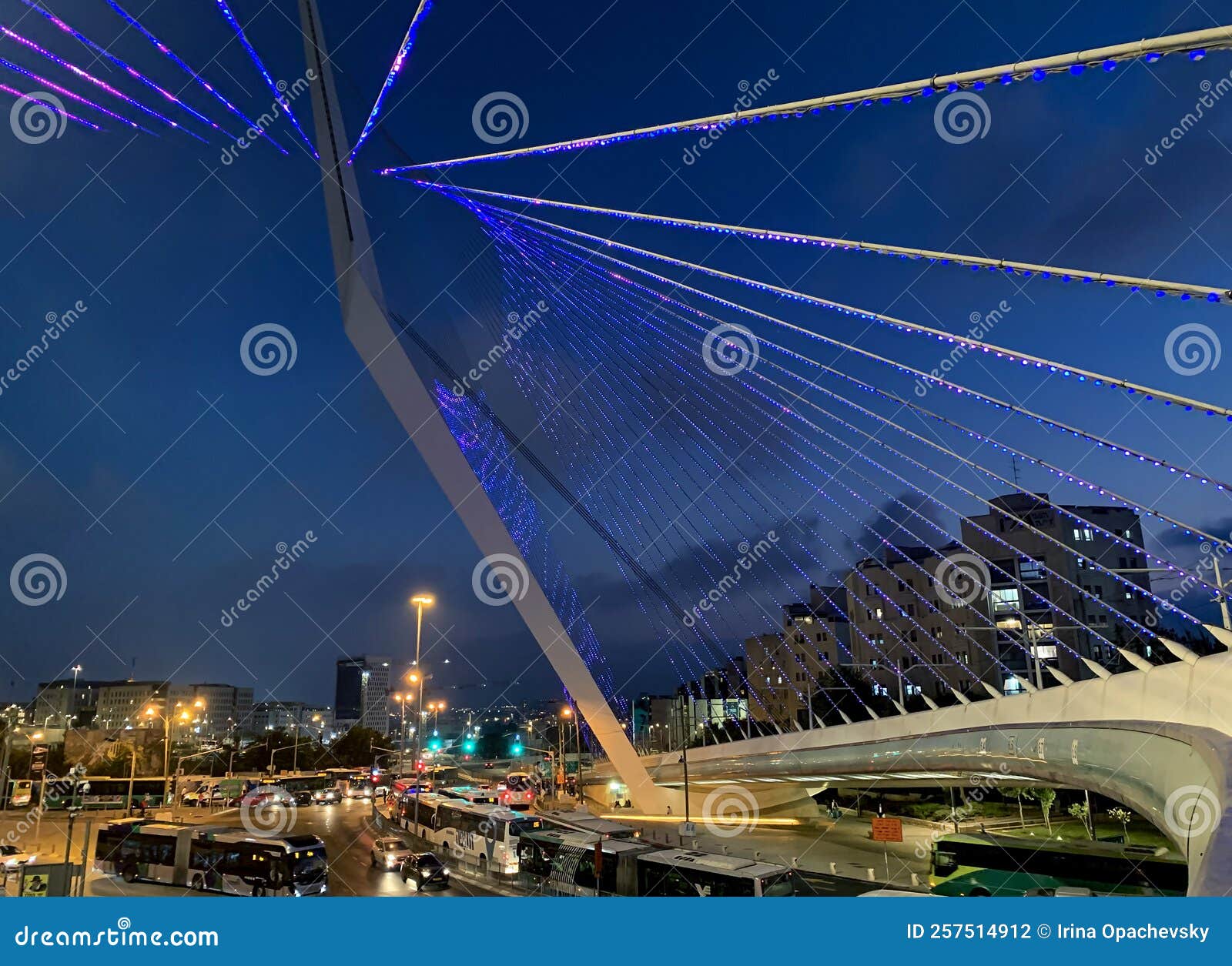 String bridge in Jerusalem editorial photography. Image of architect ...