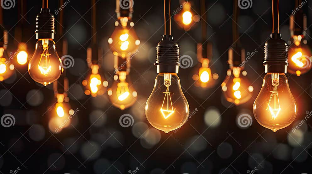 String Bulb Lights Background Stock Illustration - Illustration of ...