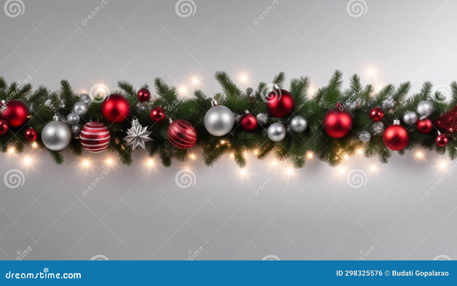 A String of Christmas Lights with Ornaments Stock Illustration ...