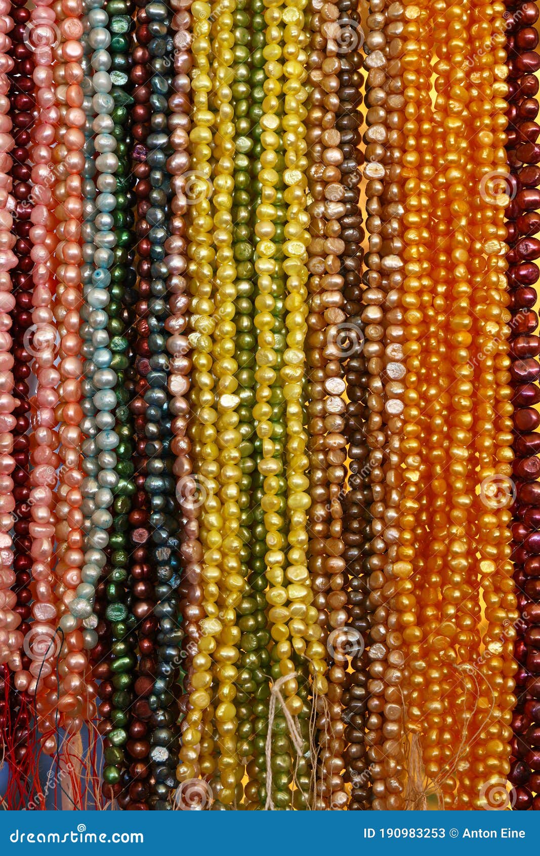 String of Colorful Bead Necklace on Retail Display Stock Image - Image ...
