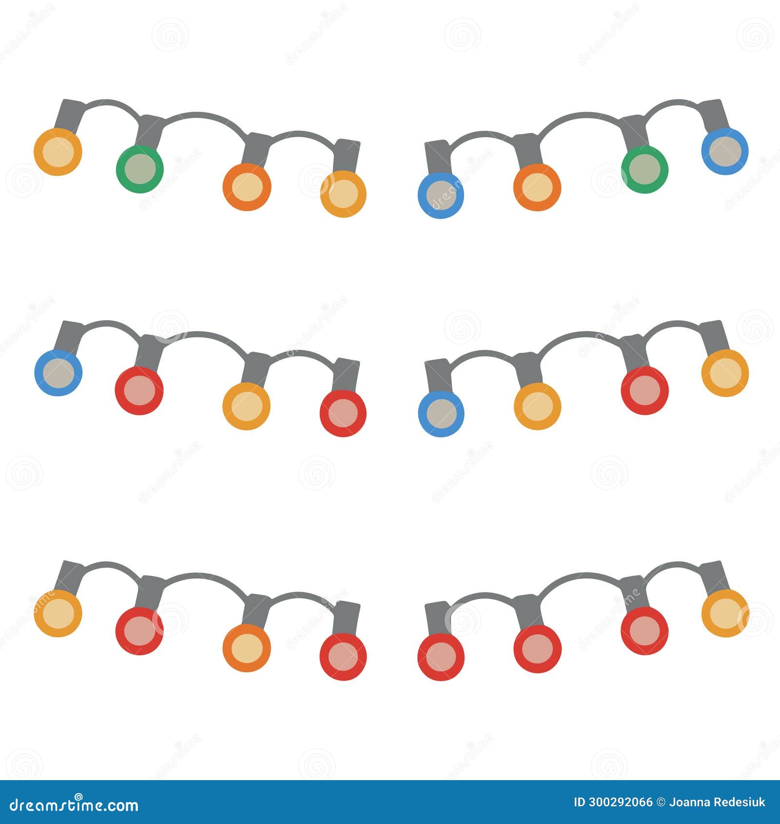 String of Colorful Lights, Christmas Decoration Stock Illustration ...