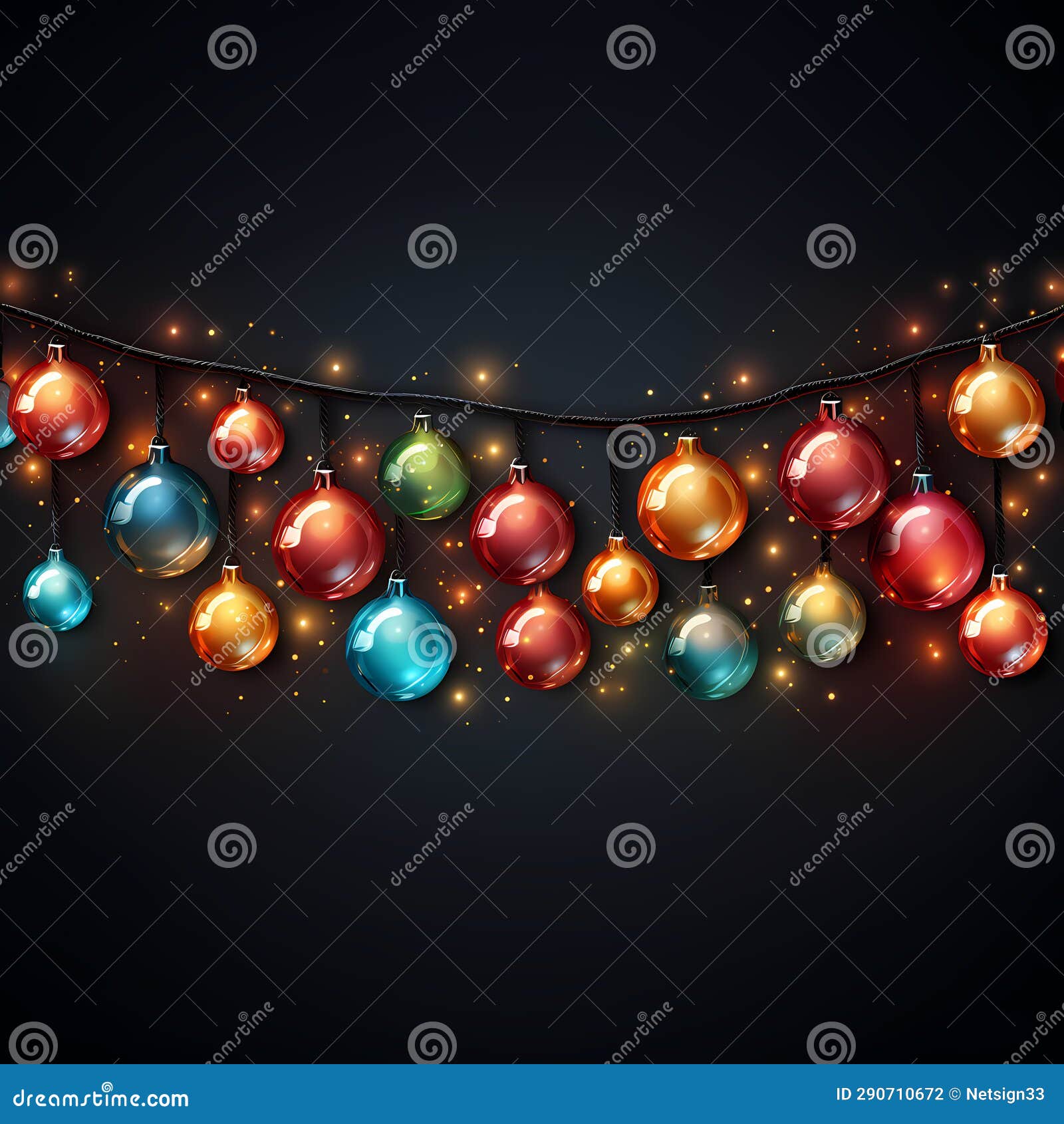 String of Colorful Lights stock illustration. Illustration of glowing ...