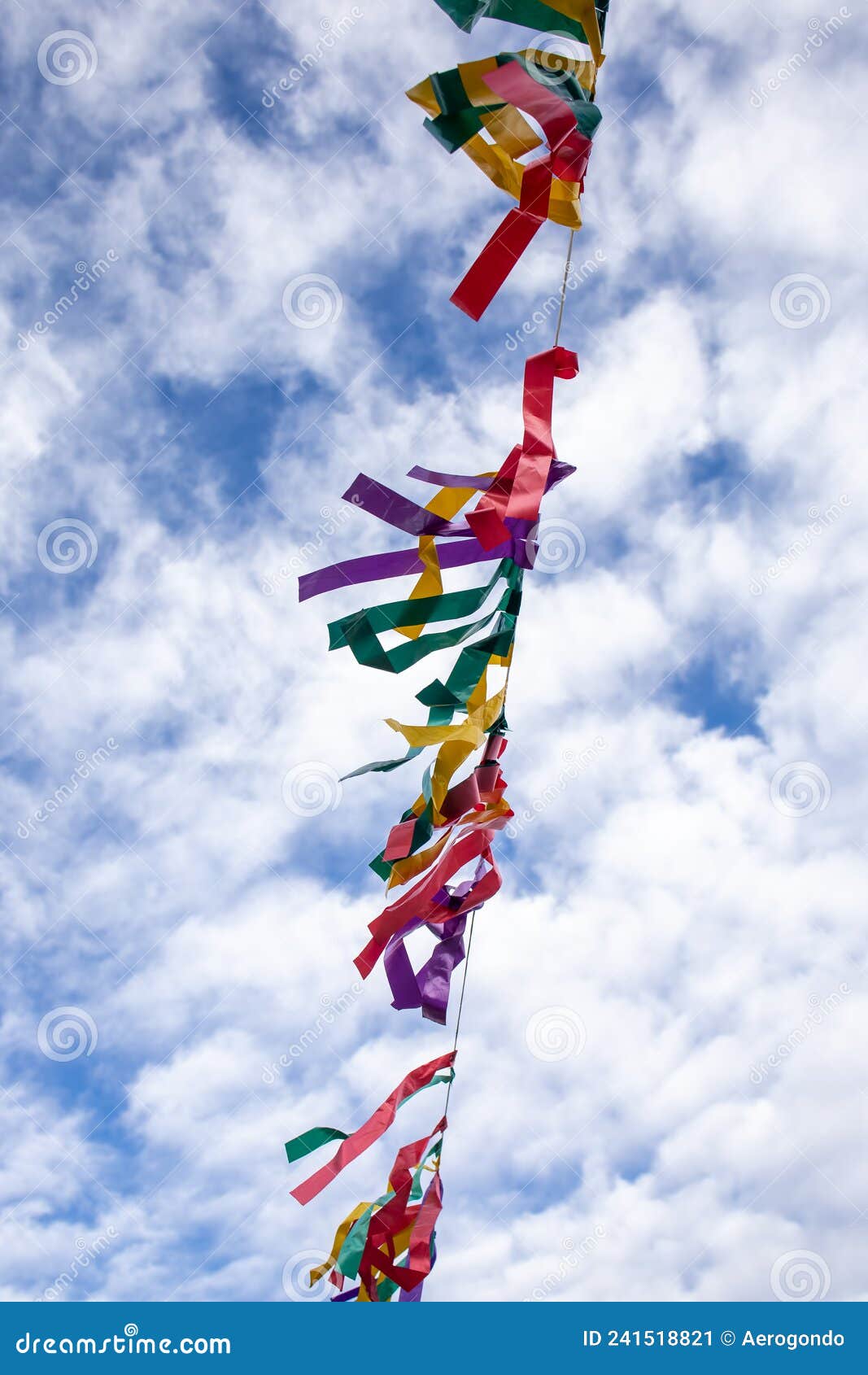 String with Colorful Paper Confetti Stock Image - Image of weather ...