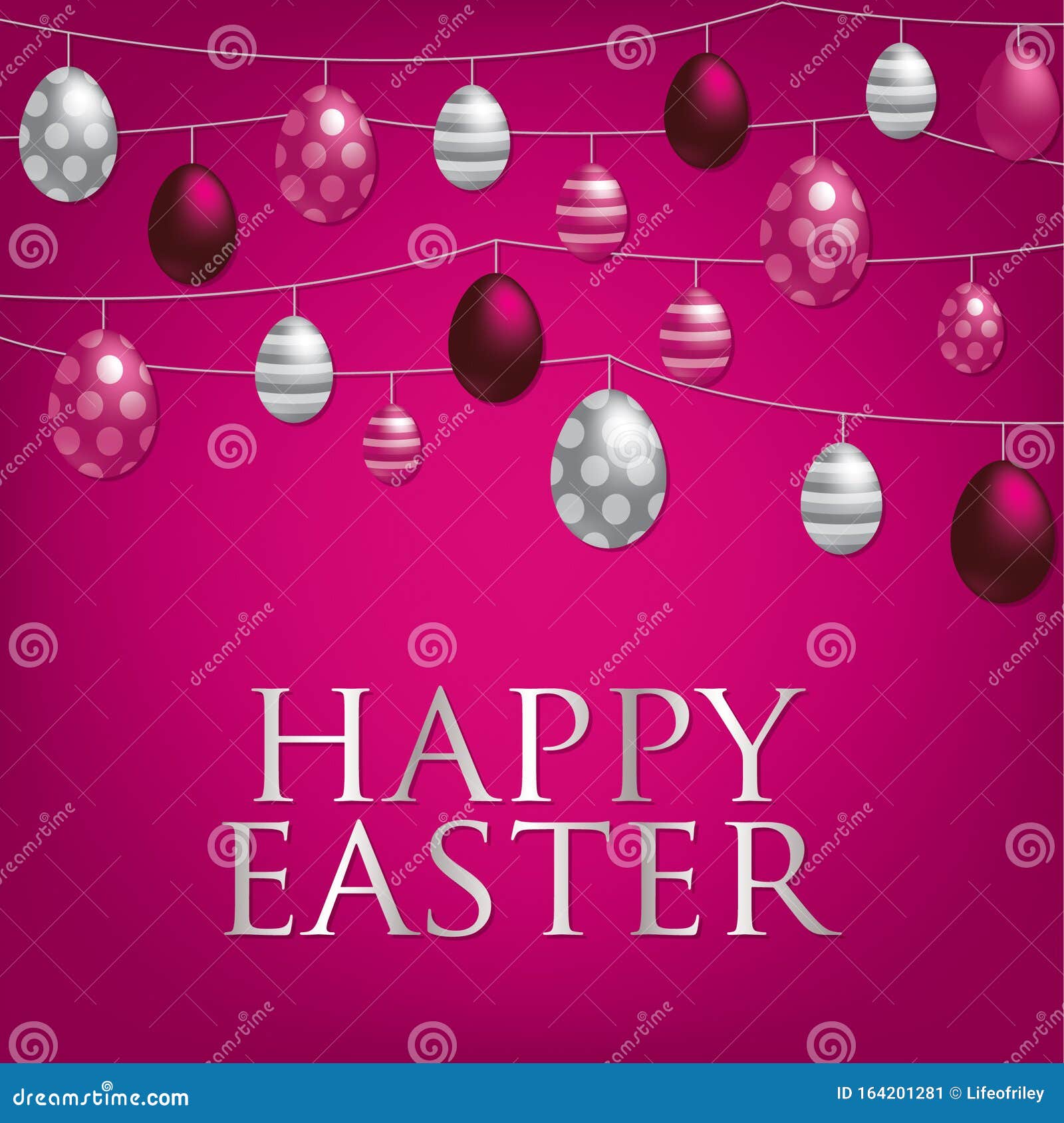 String of Easter eggs card stock vector. Illustration of greeting ...
