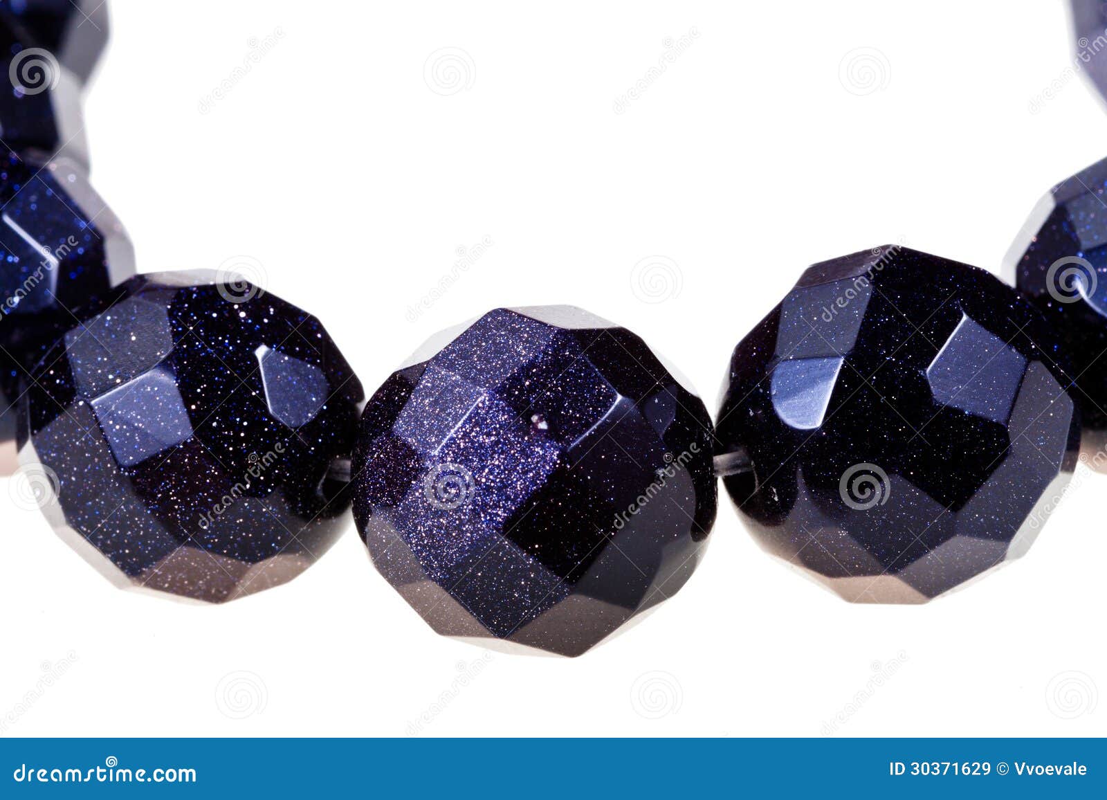 String of Faceted Black Stone Beads Stock Image - Image of round ...
