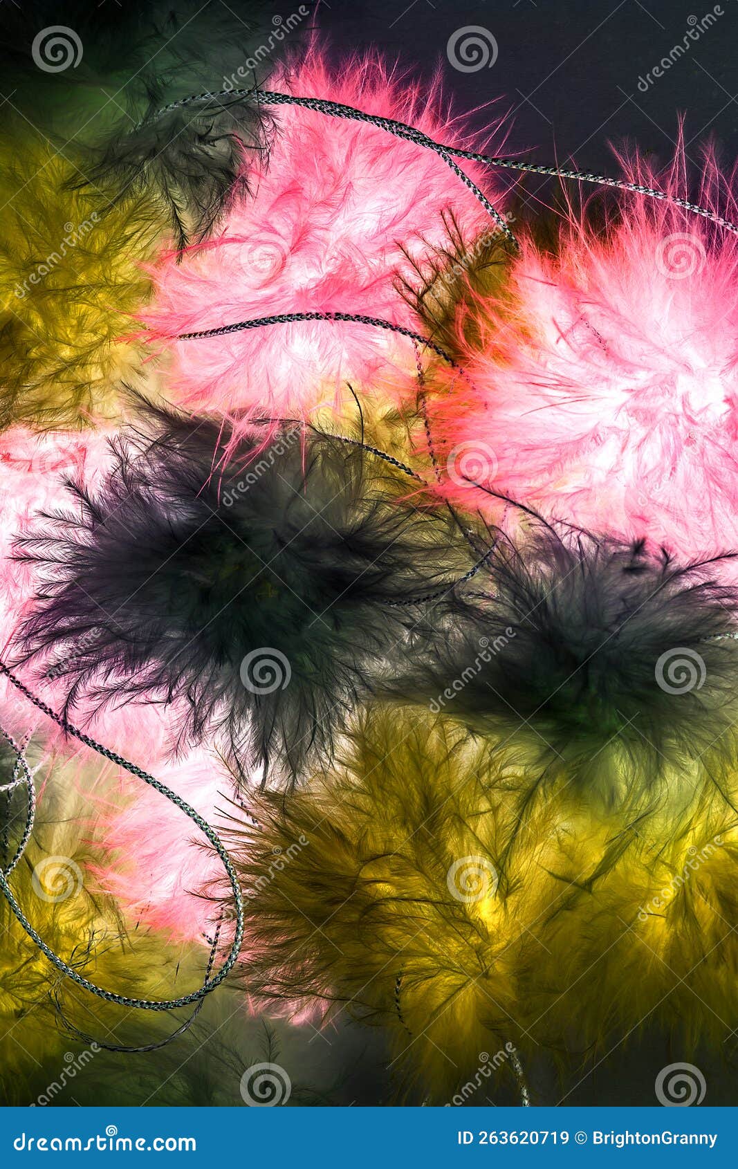 A String of Fluffy Garlands. Stock Image - Image of downy, abstract ...