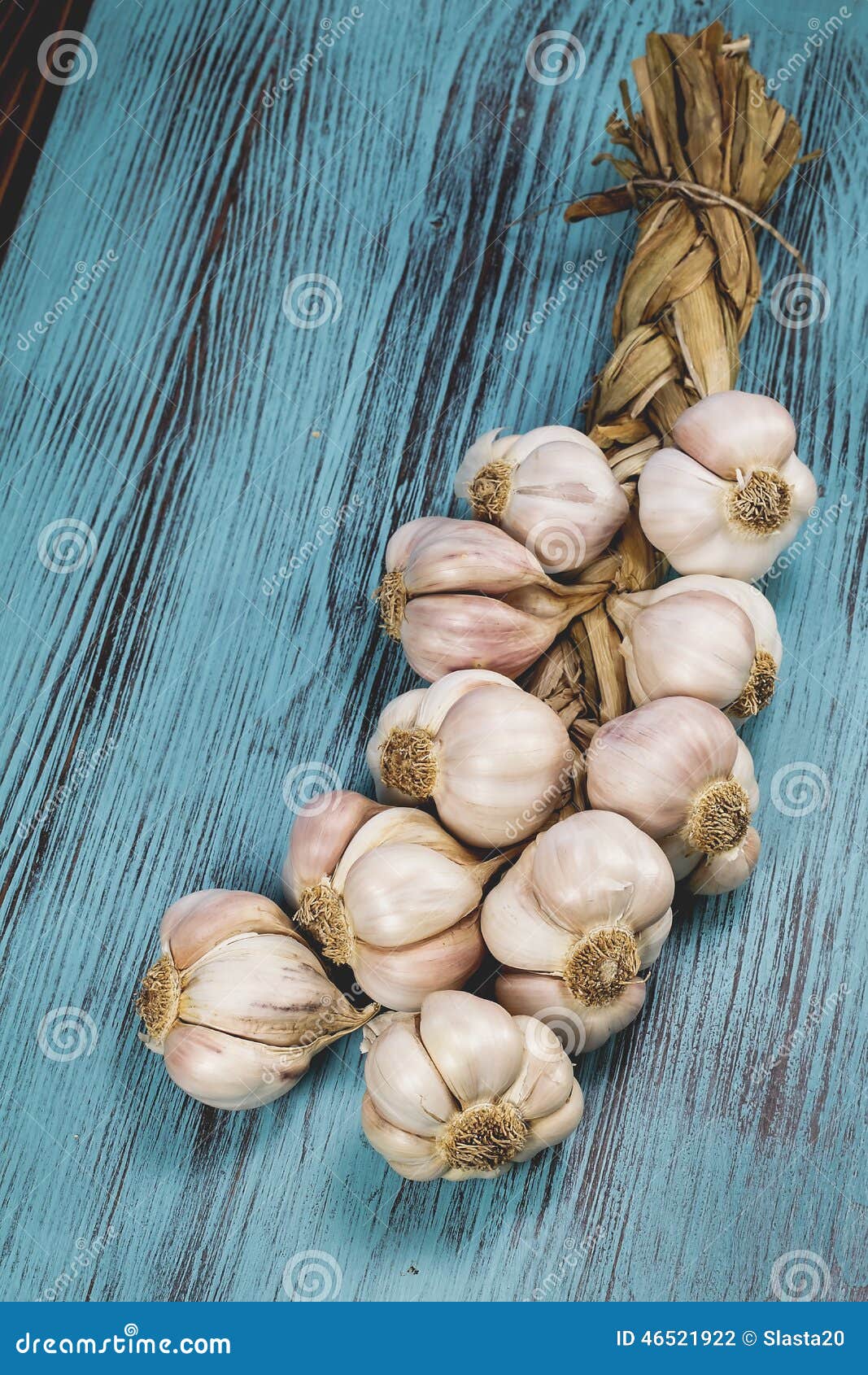 A string of garlic stock photo. Image of bound, copy - 46521922