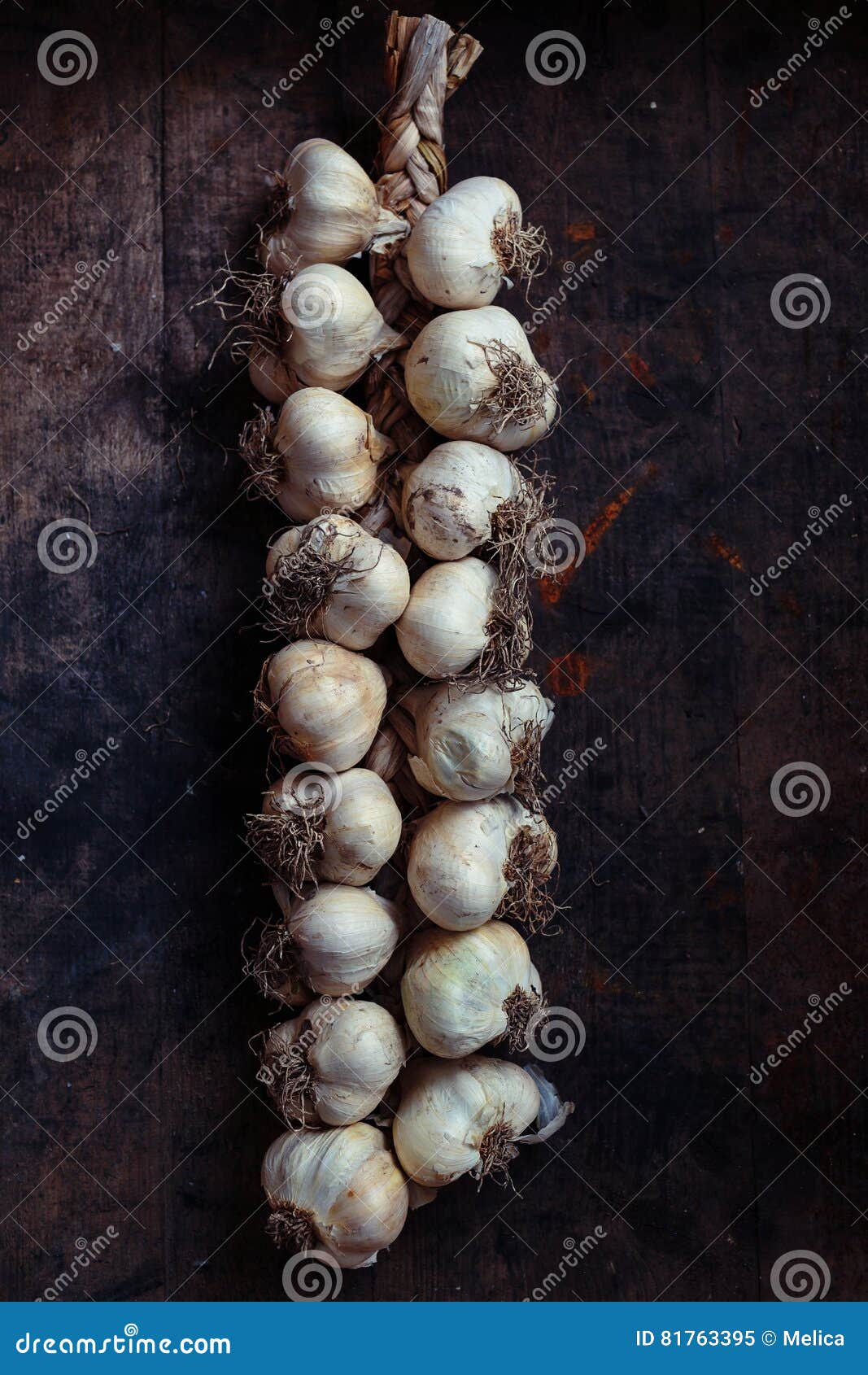 String of garlic stock image. Image of hang, backgrounds - 81763395