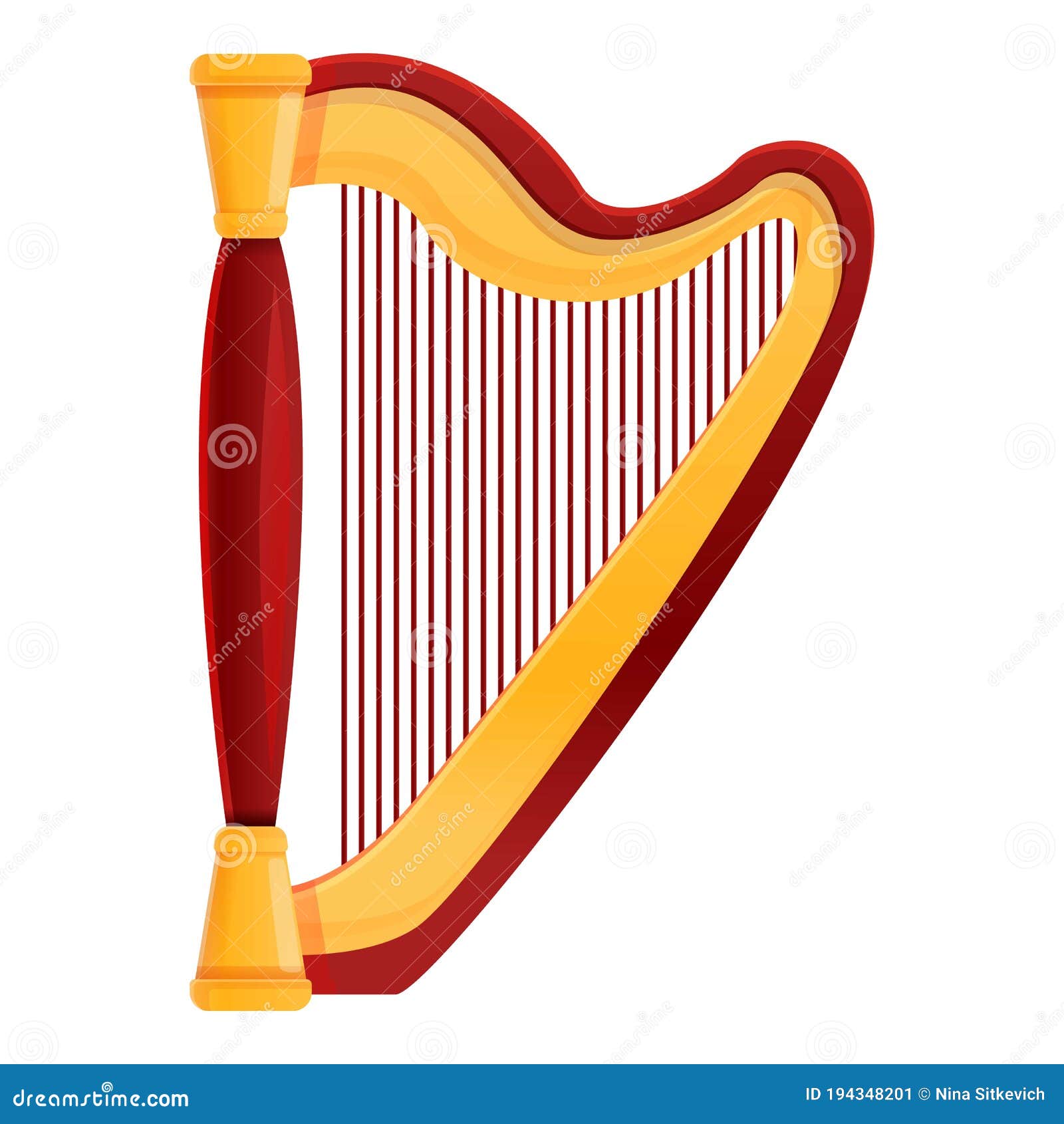 String Harp Icon, Cartoon Style Stock Vector - Illustration of ...