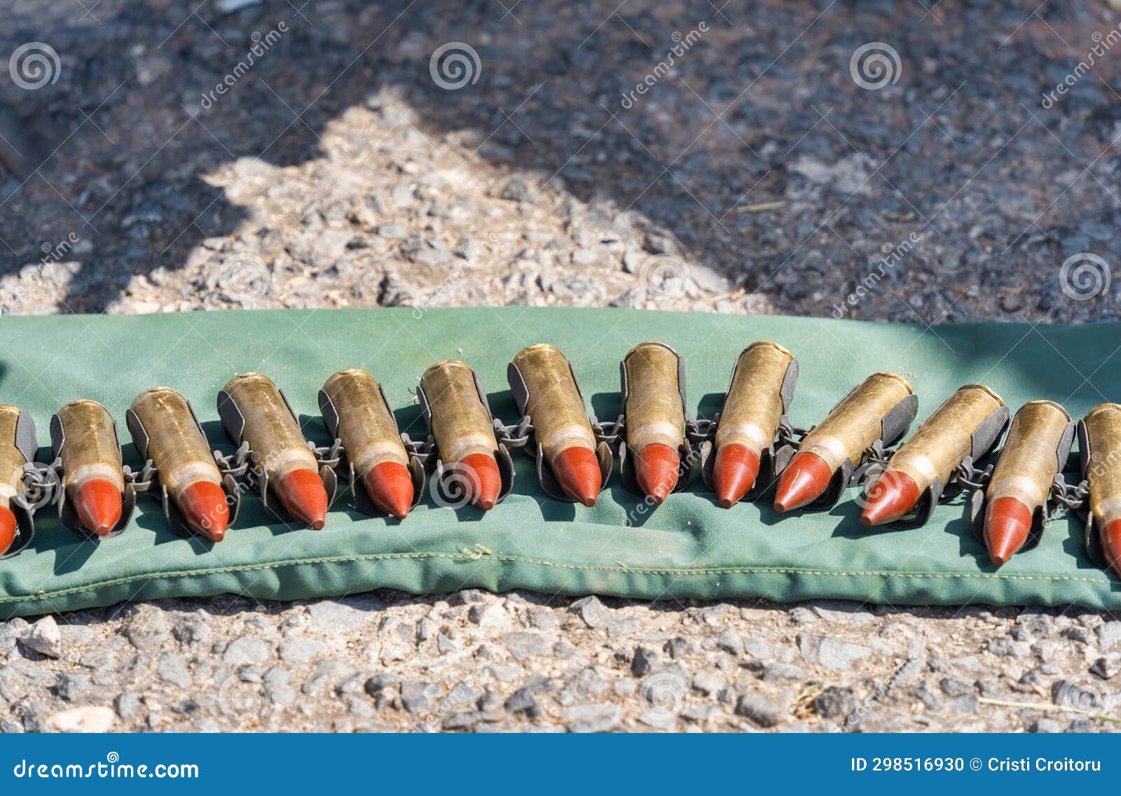 A String of Heavy Bullets on the Ground Stock Photo - Image of launch ...
