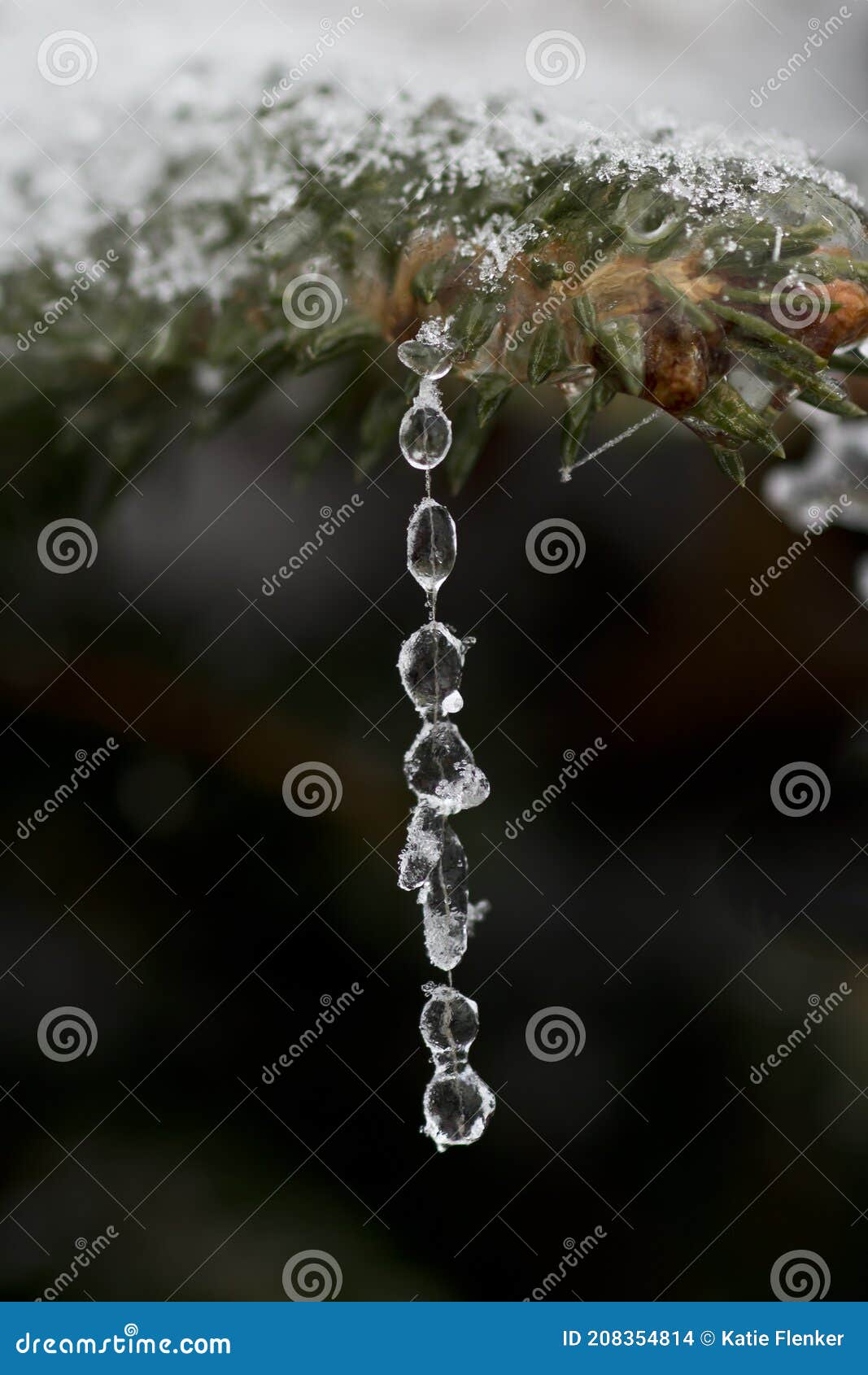 String of Ice Crystals Isolated Stock Photo - Image of pattern ...