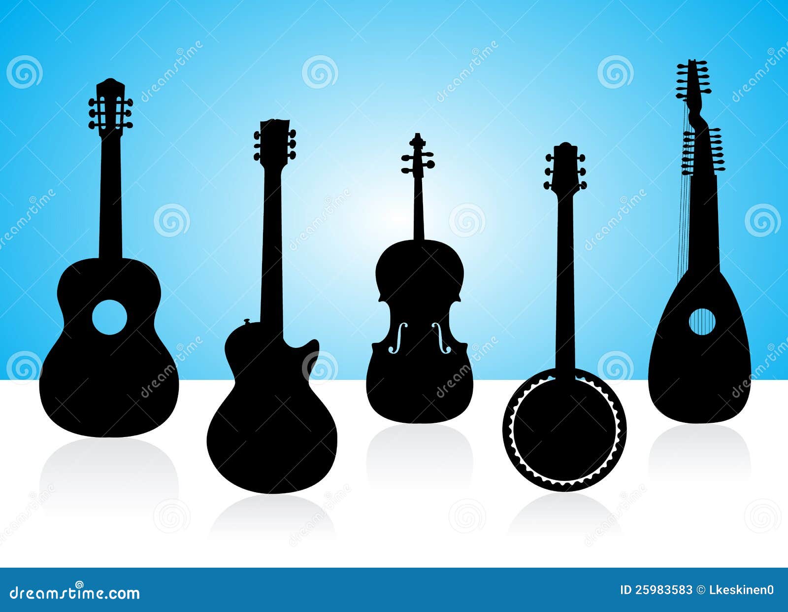 String Instruments Silhouettes Stock Illustration - Illustration of ...