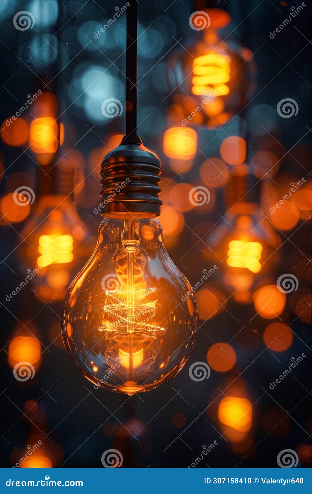 String of Lights that are All Lit Up in Ball of Fire Type Formation ...