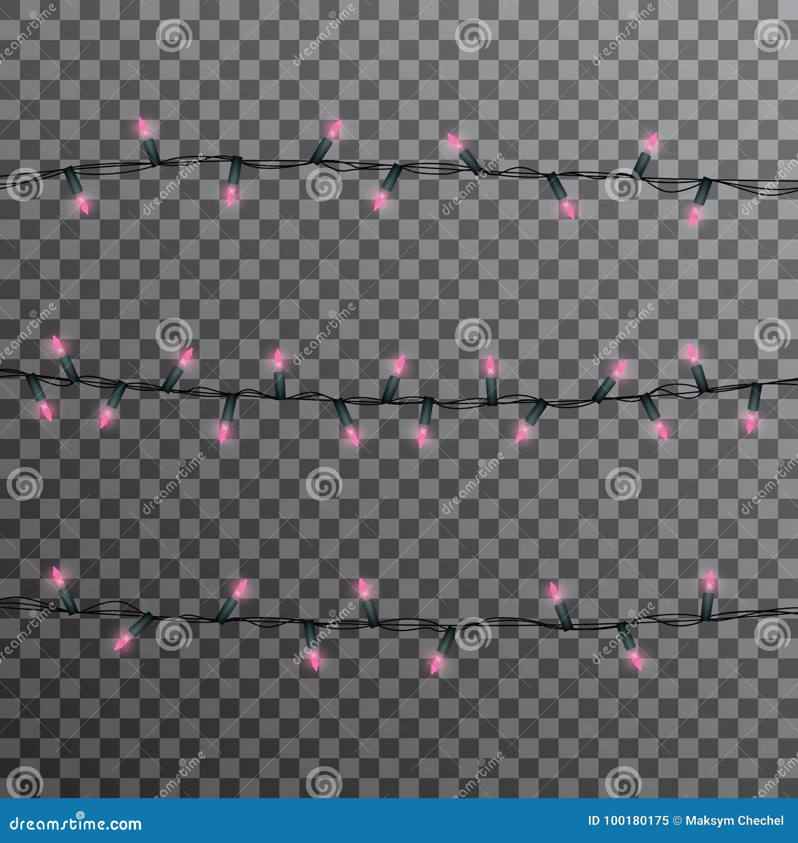 String Lights Design Elements. Christmas Lights for Winter Holidays ...