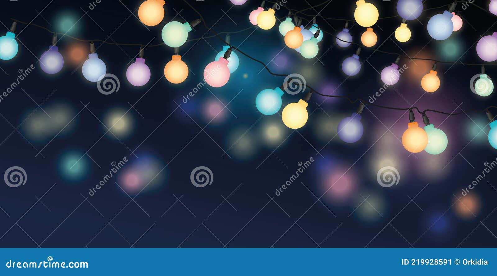 String lights illustration stock vector. Illustration of indoor - 219928591