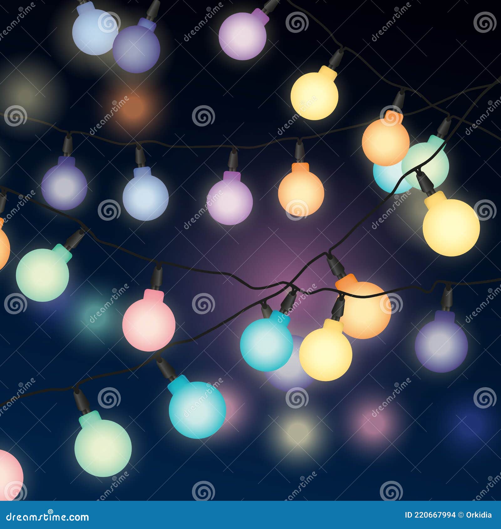 String lights illustration stock vector. Illustration of vector - 220667994