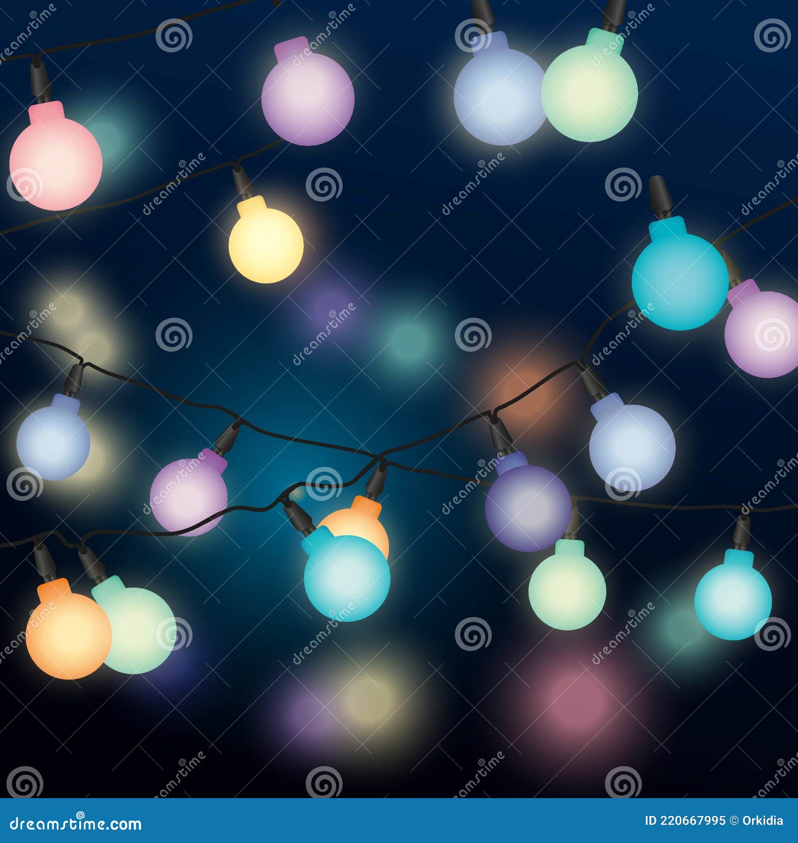 String lights illustration stock vector. Illustration of lights - 220667995