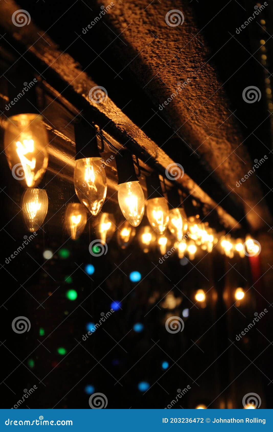 String of Lights during the Night Stock Photo - Image of lighting, time ...