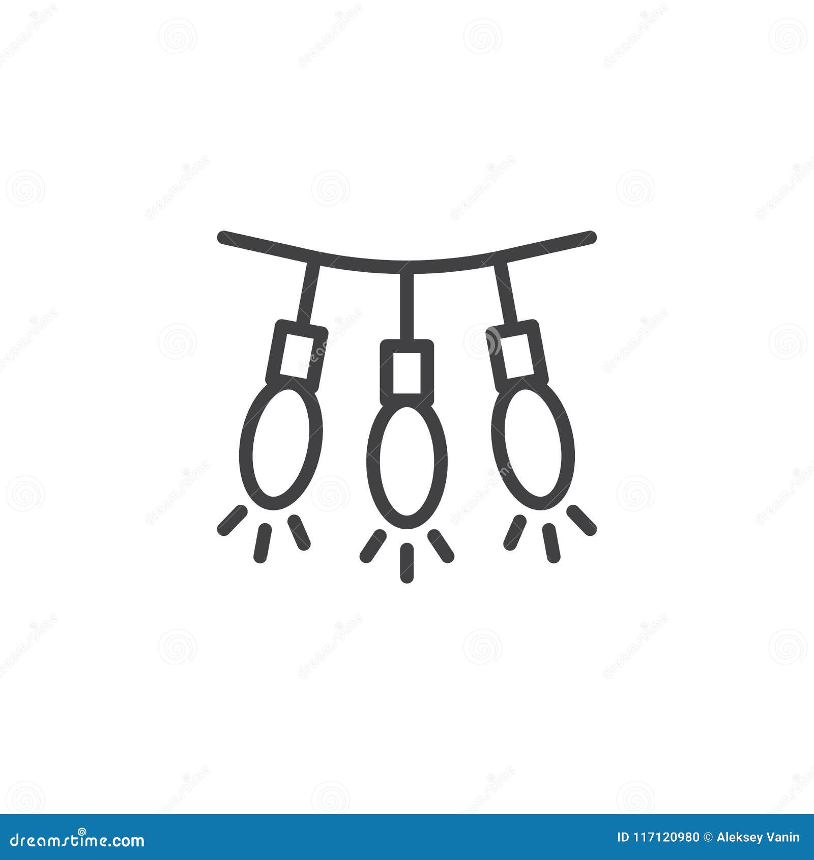 String lights outline icon stock vector. Illustration of greeting ...