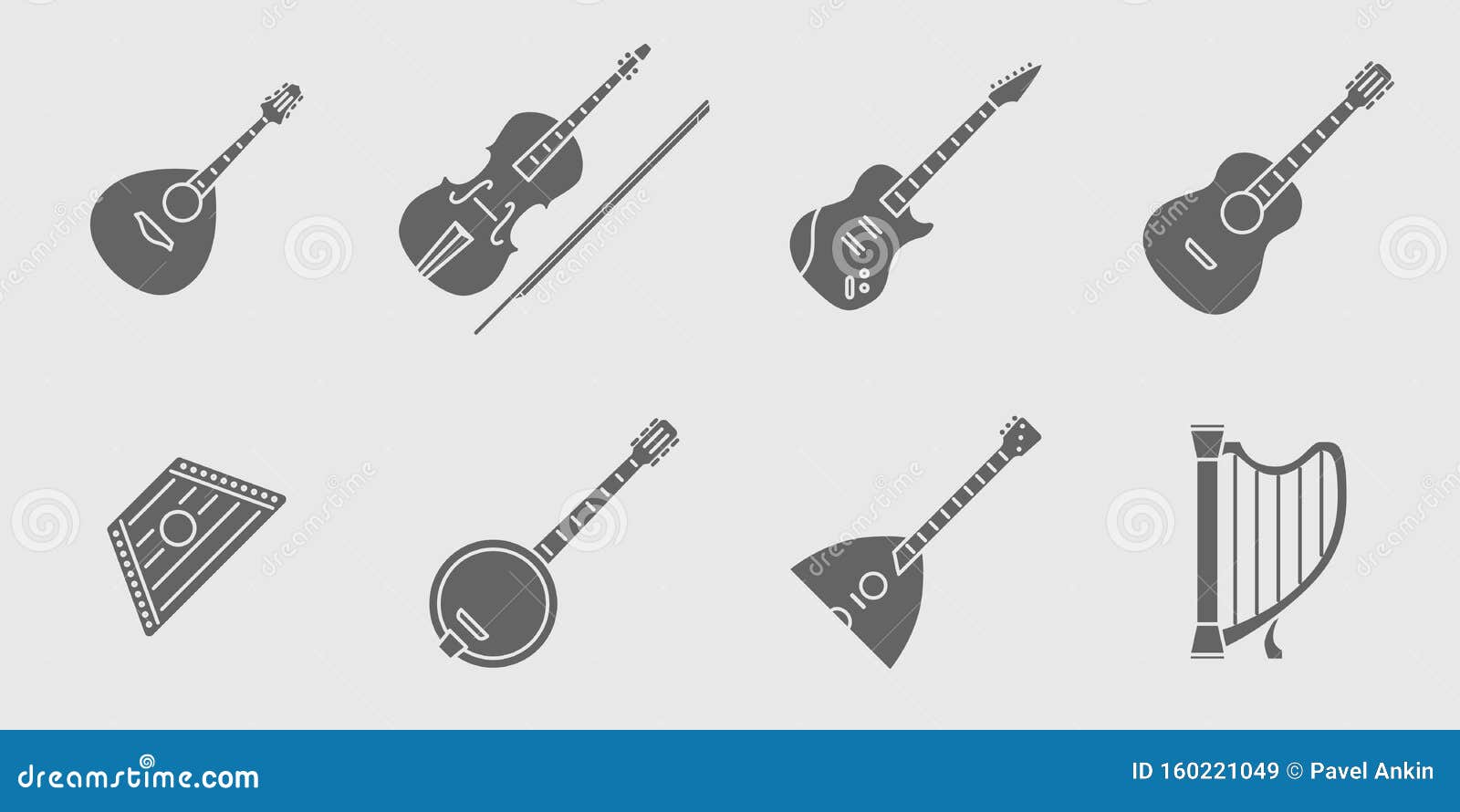 Music Instruments Icons Set 14 Stock Vector - Illustration of orchestra ...