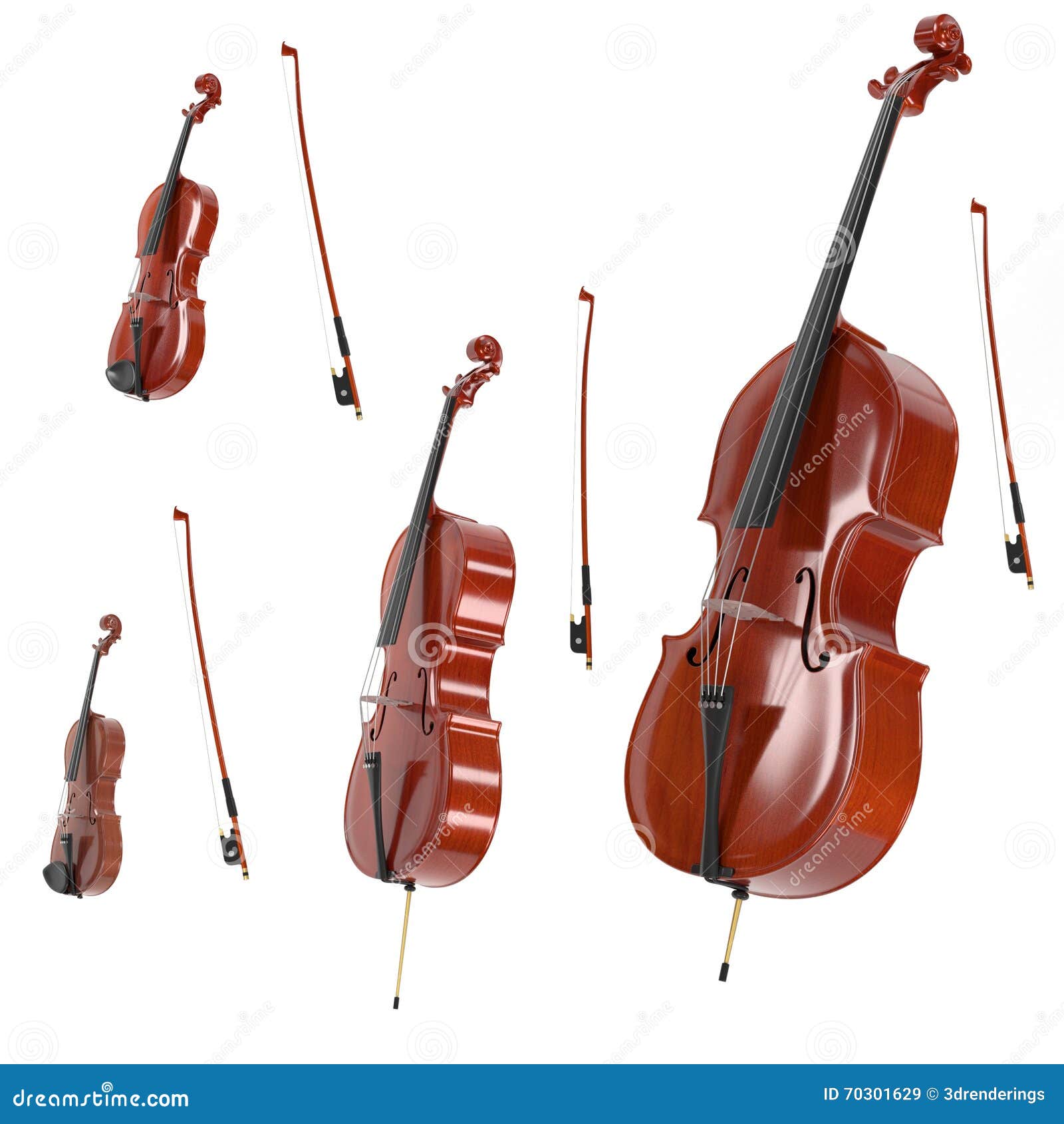 String Musical Instruments Set One Line Art. Continuous Line Drawing Of ...