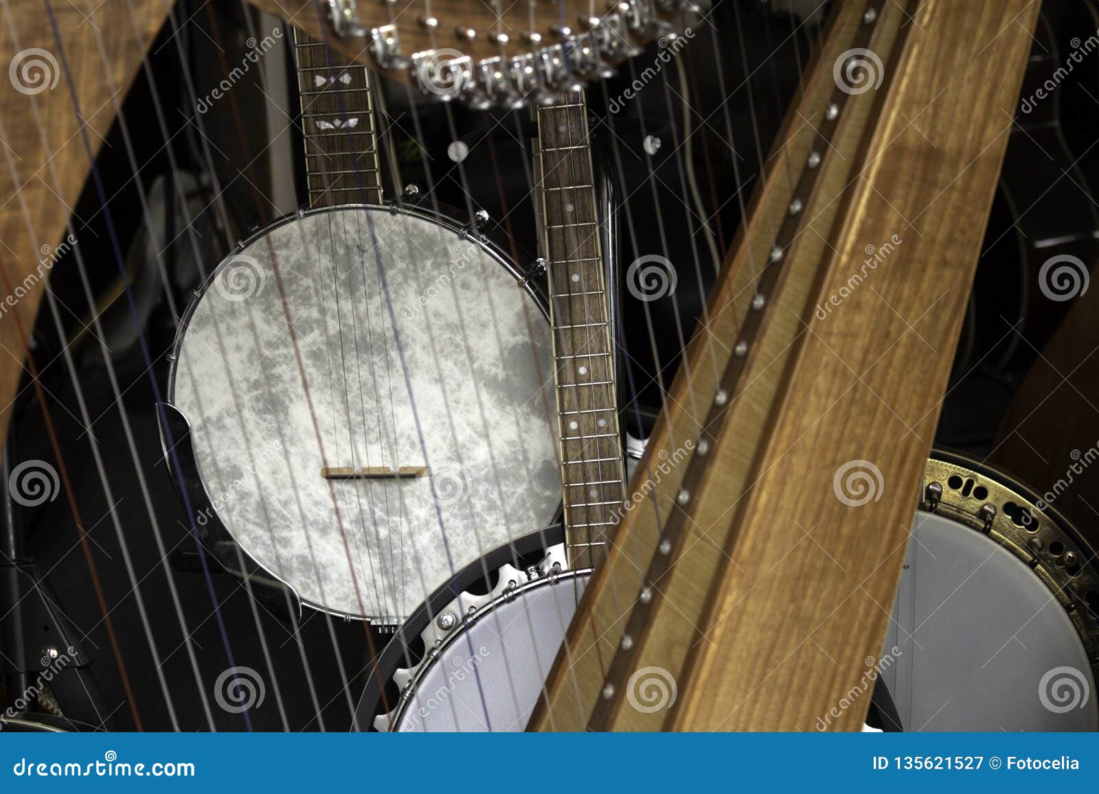 Musical instruments string stock image. Image of black - 135621527