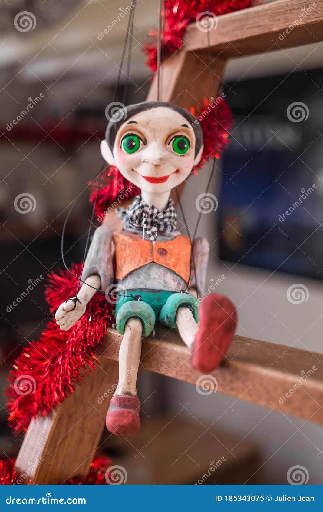 String Operated Handmade Ceramic Puppet, Vertical Christmas Shot ...