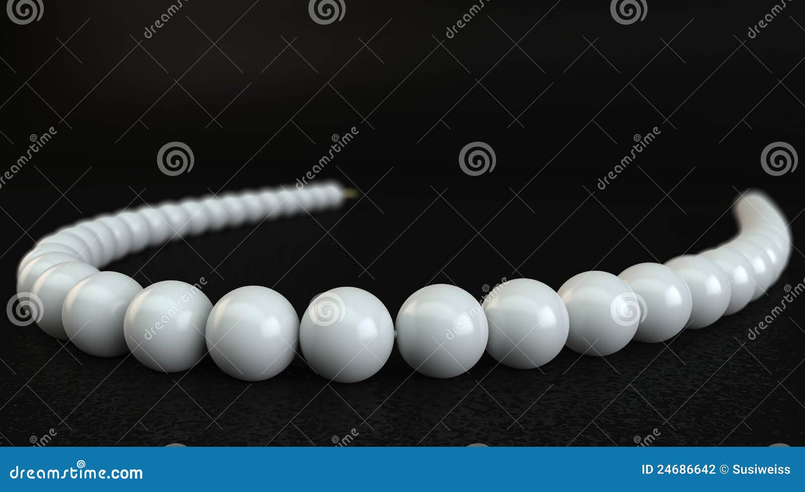 String of Pearls at the Jewellers Stock Illustration - Illustration of ...