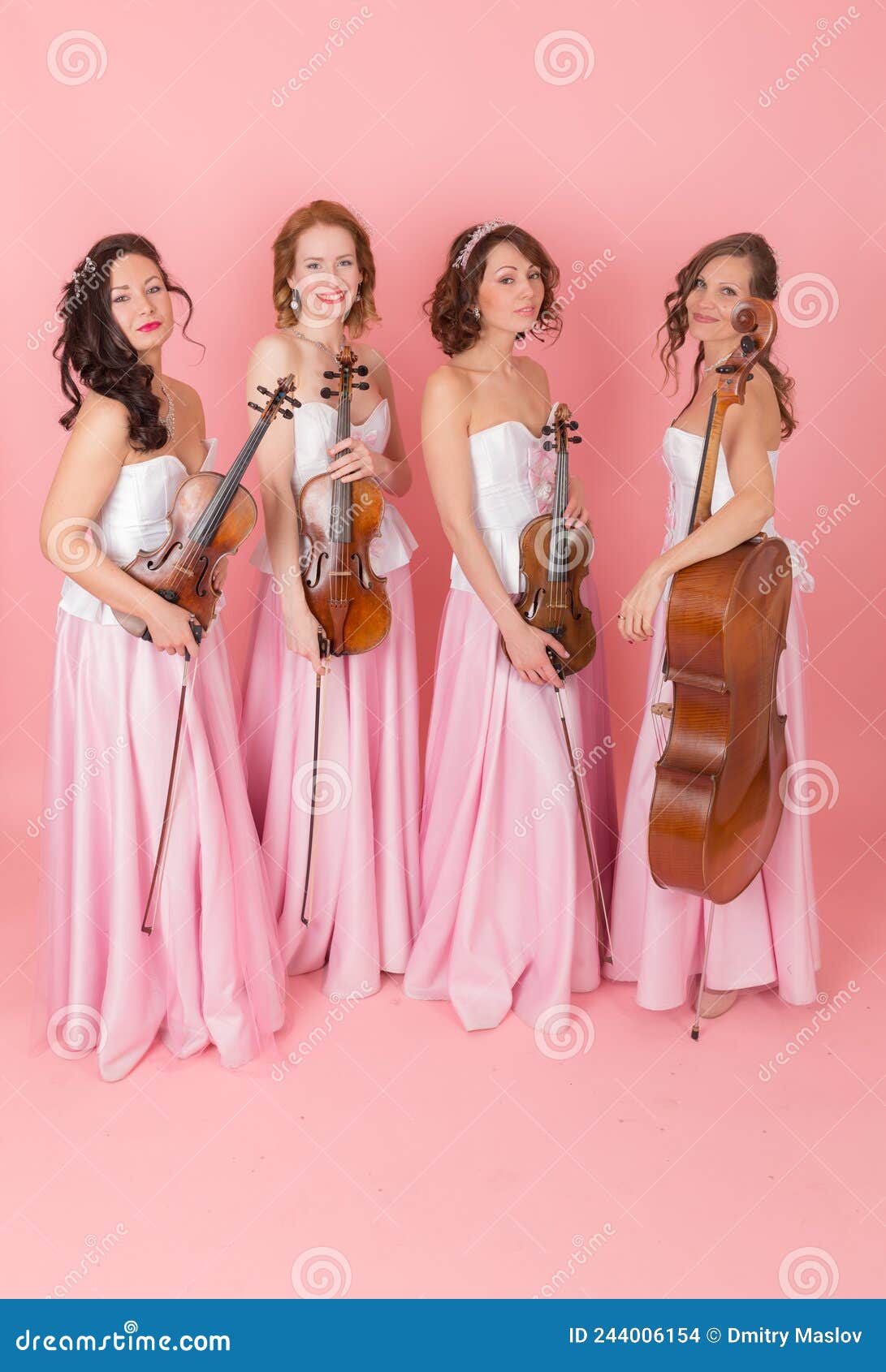 String Quartet on a Pink Background Stock Photo - Image of string ...