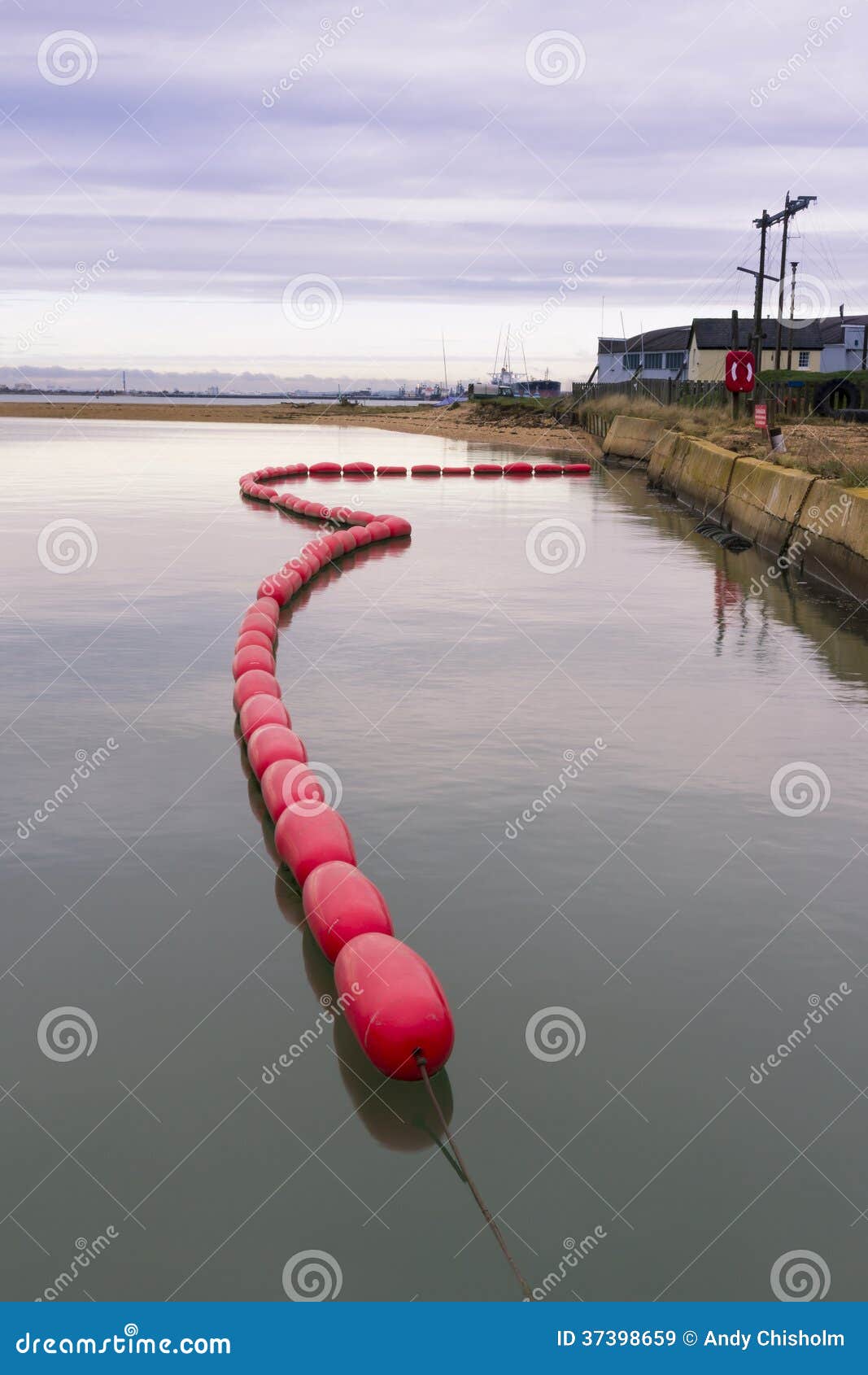String of Red Floats at Sea Stock Image - Image of afloat, harbour ...